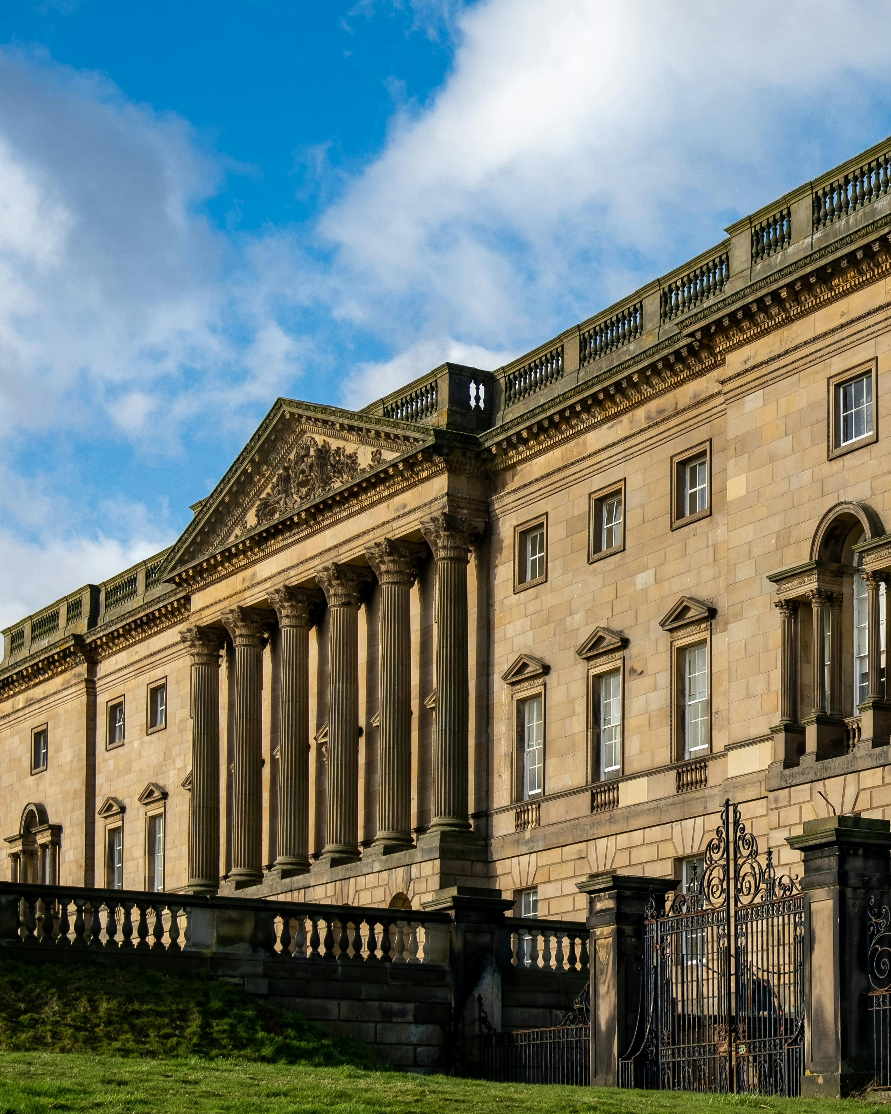 Stone Castle With Green Grass Front Yard · Free Stock Photo