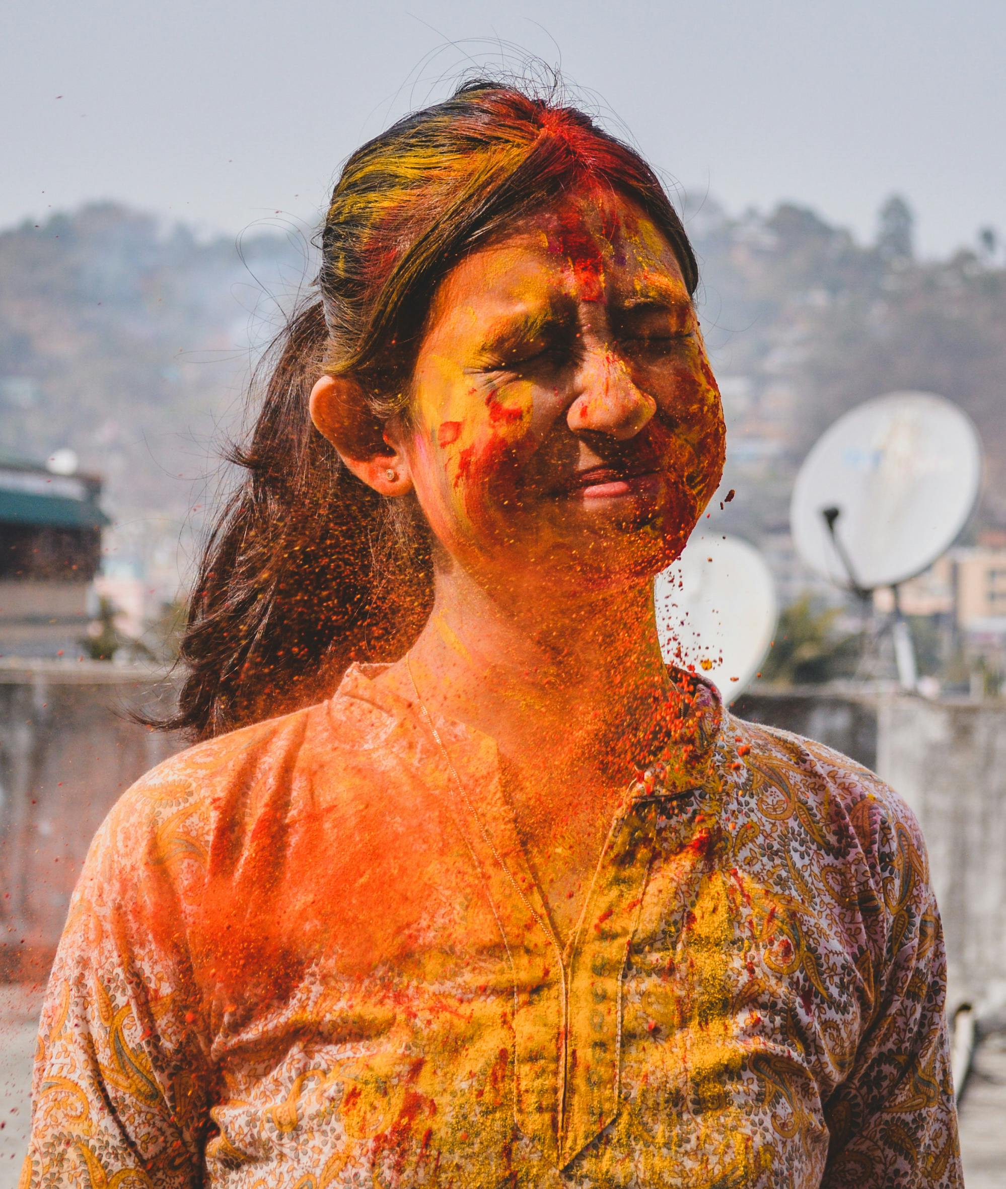 Woman Covered With Colored Powder · Free Stock Photo