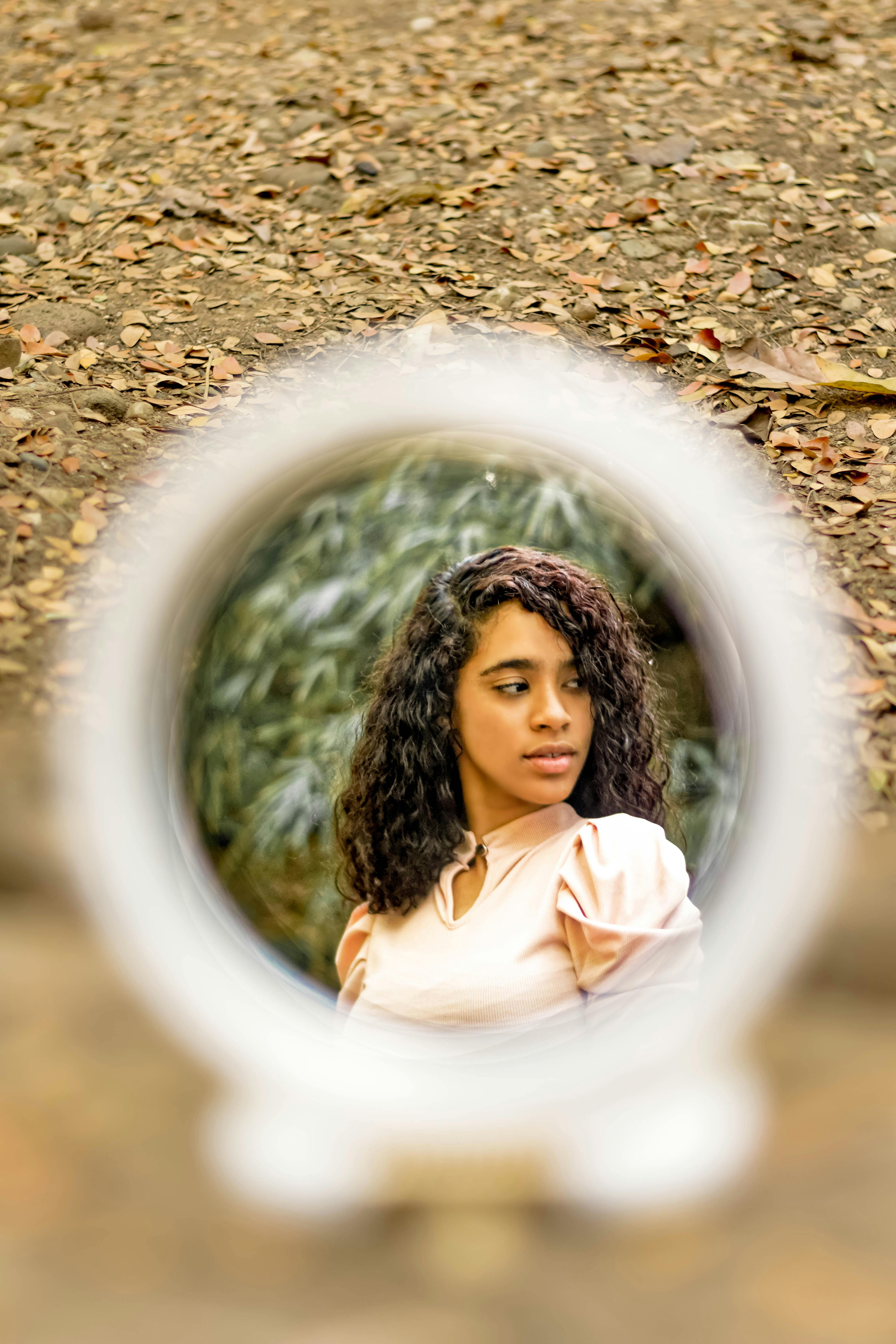 Woman's Reflection From A Mirror · Free Stock Photo