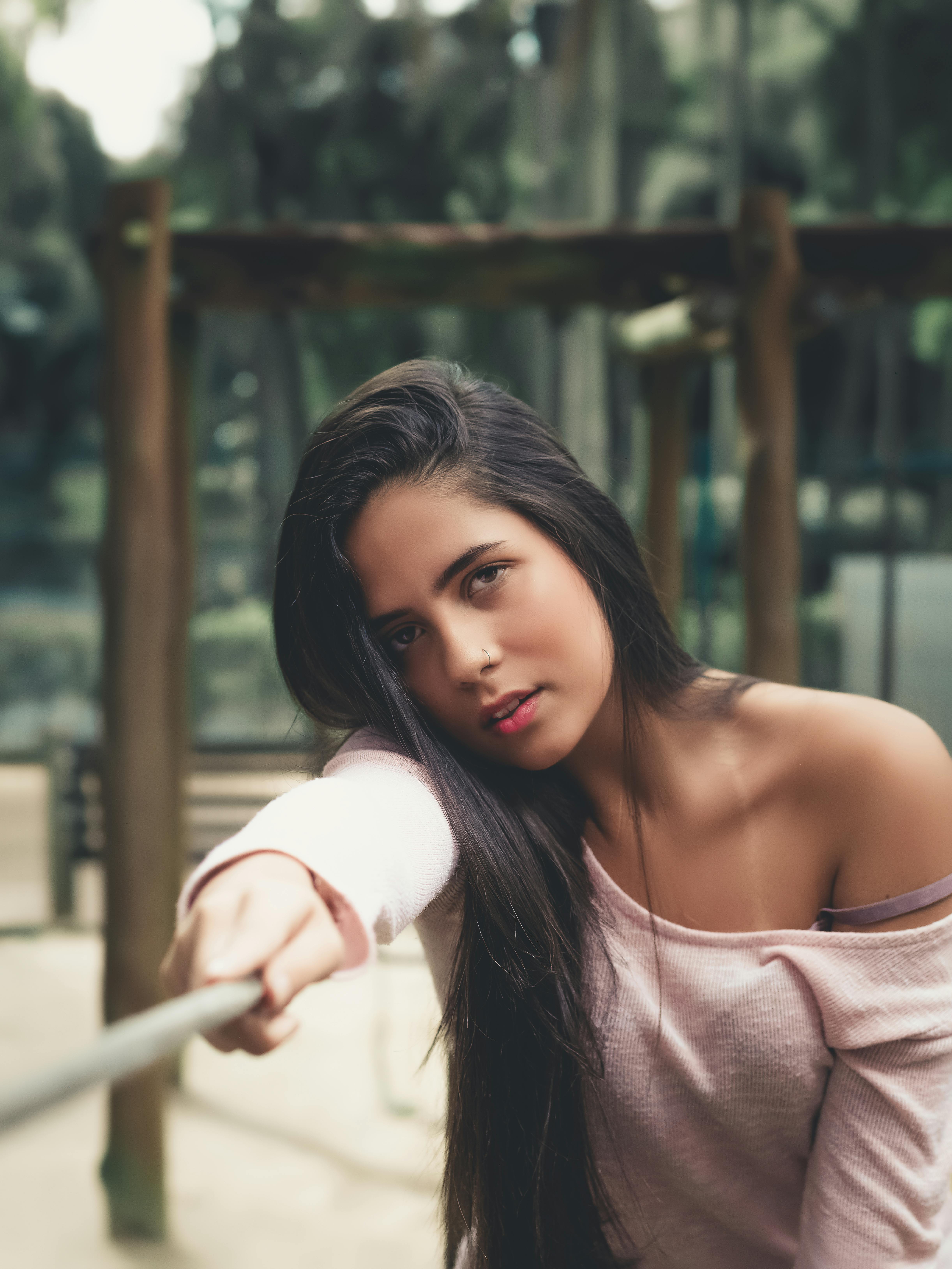 Woman in An Off Shoulder Shirt · Free Stock Photo