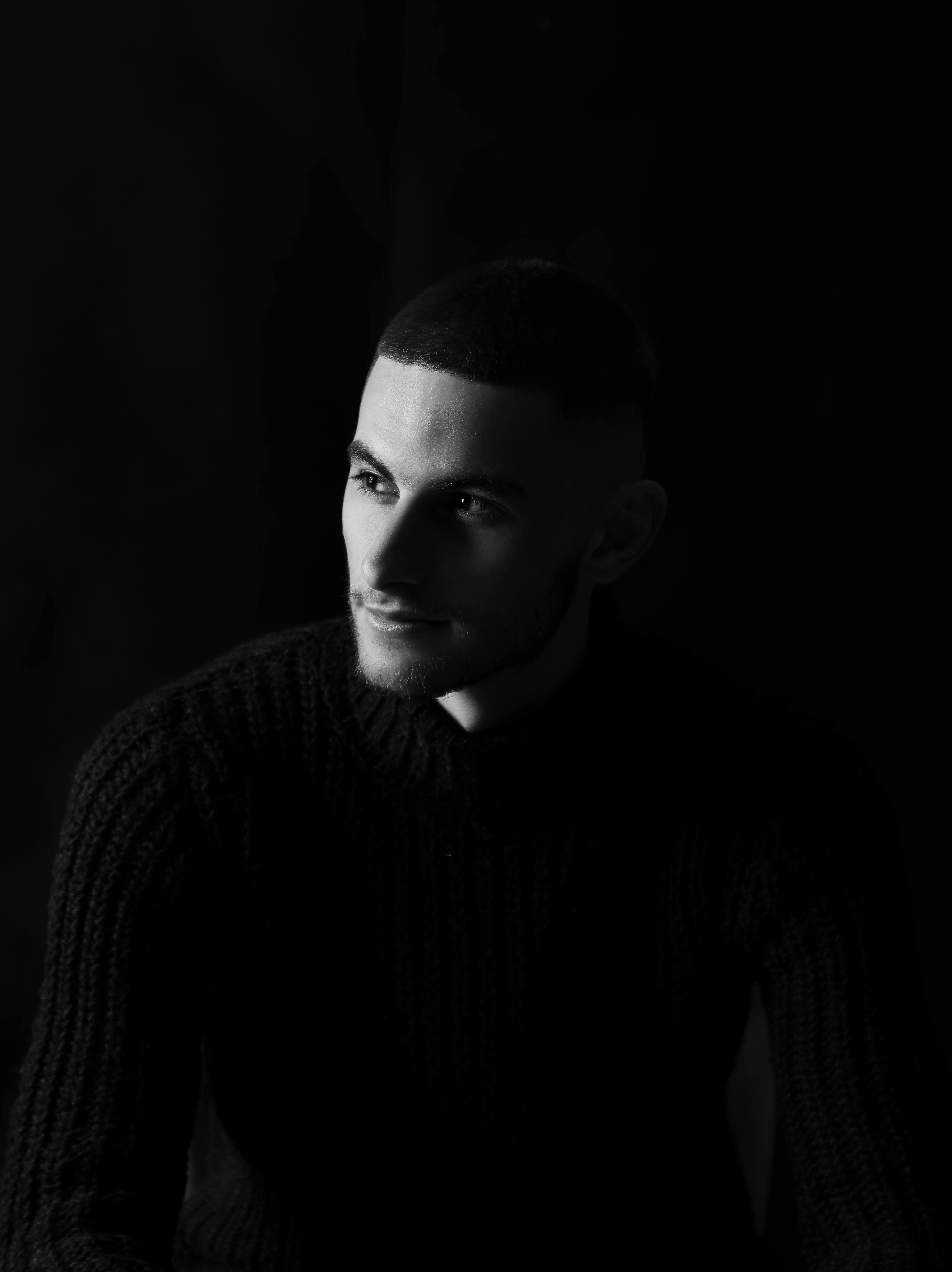 Man on Gray Shirt Portrait · Free Stock Photo