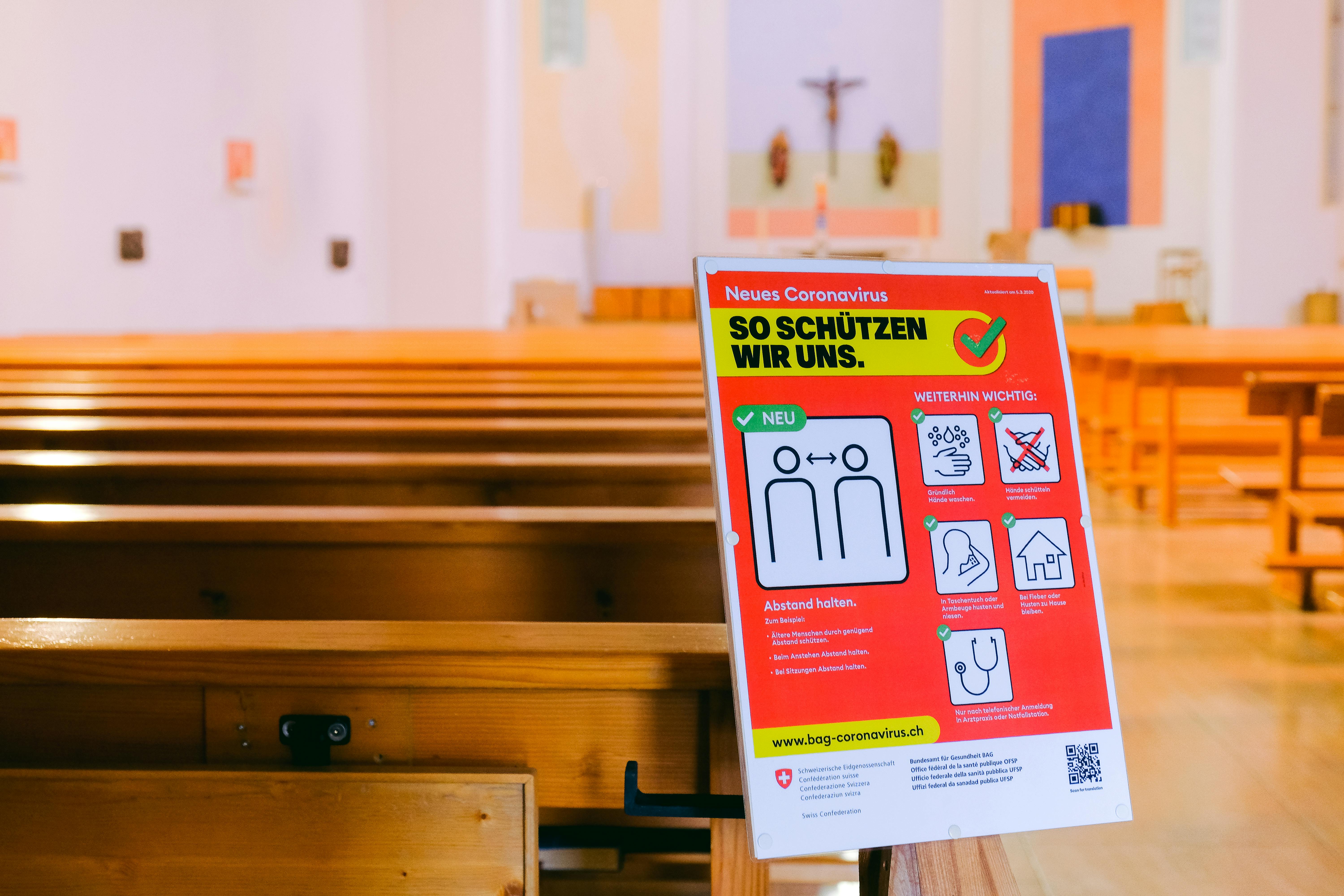 Warning Sign in Church · Free Stock Photo