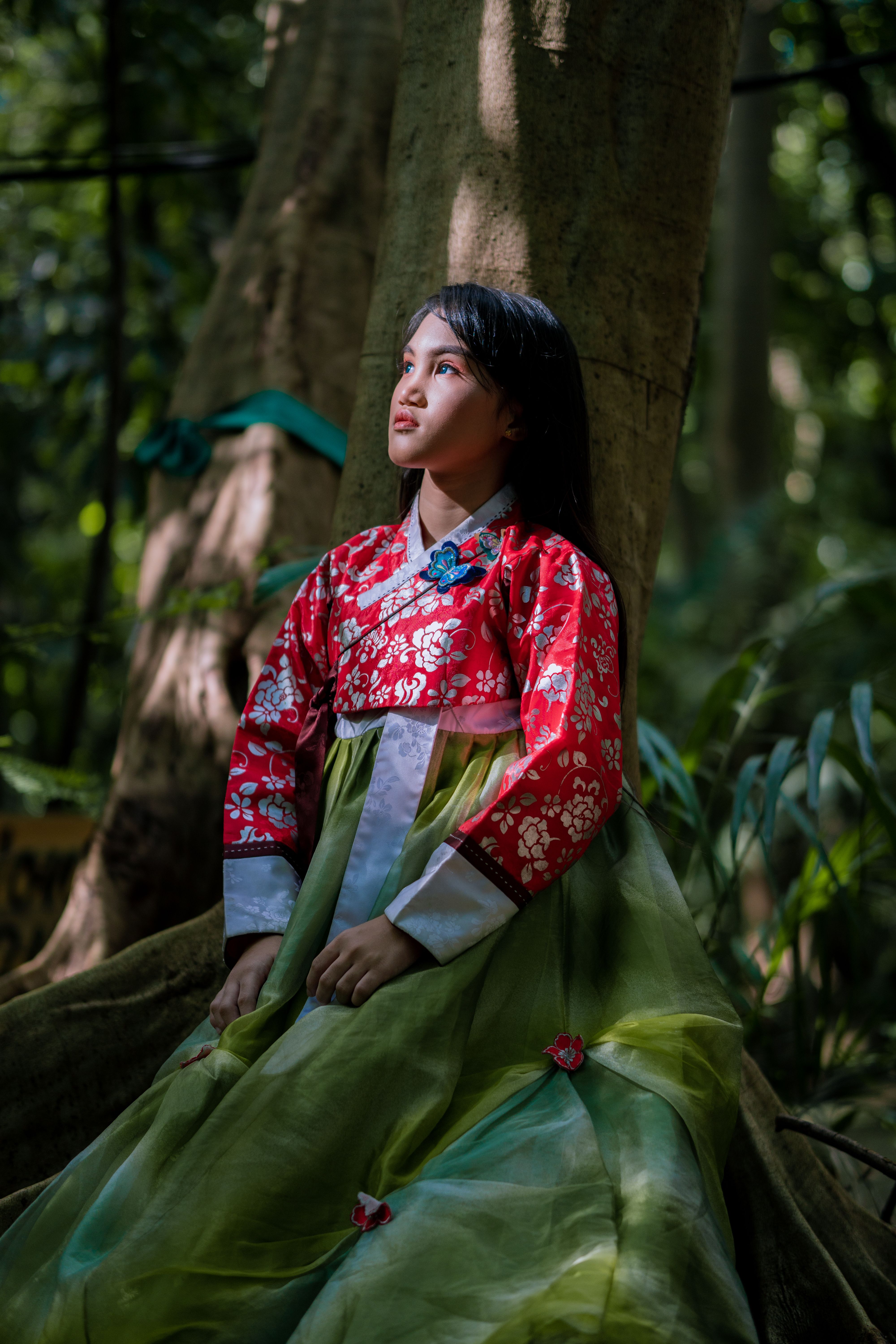 Woman In Red And Green Traditional Clothing · Free Stock Photo