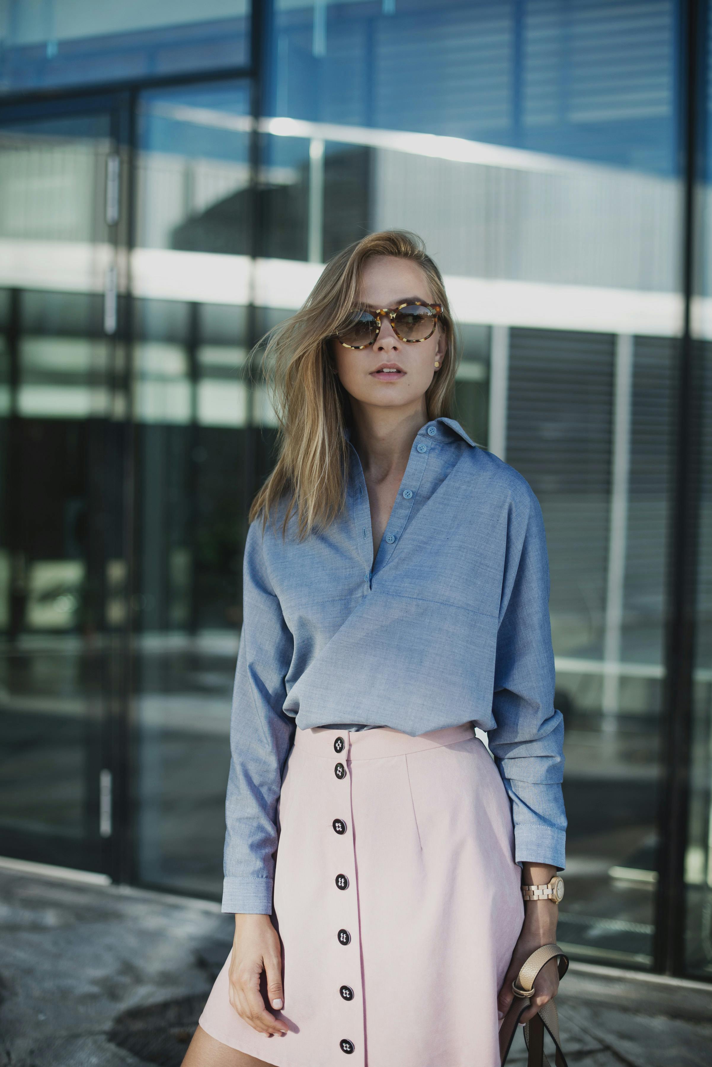 Woman In Blue Long Sleeve Top · Free Stock Photo