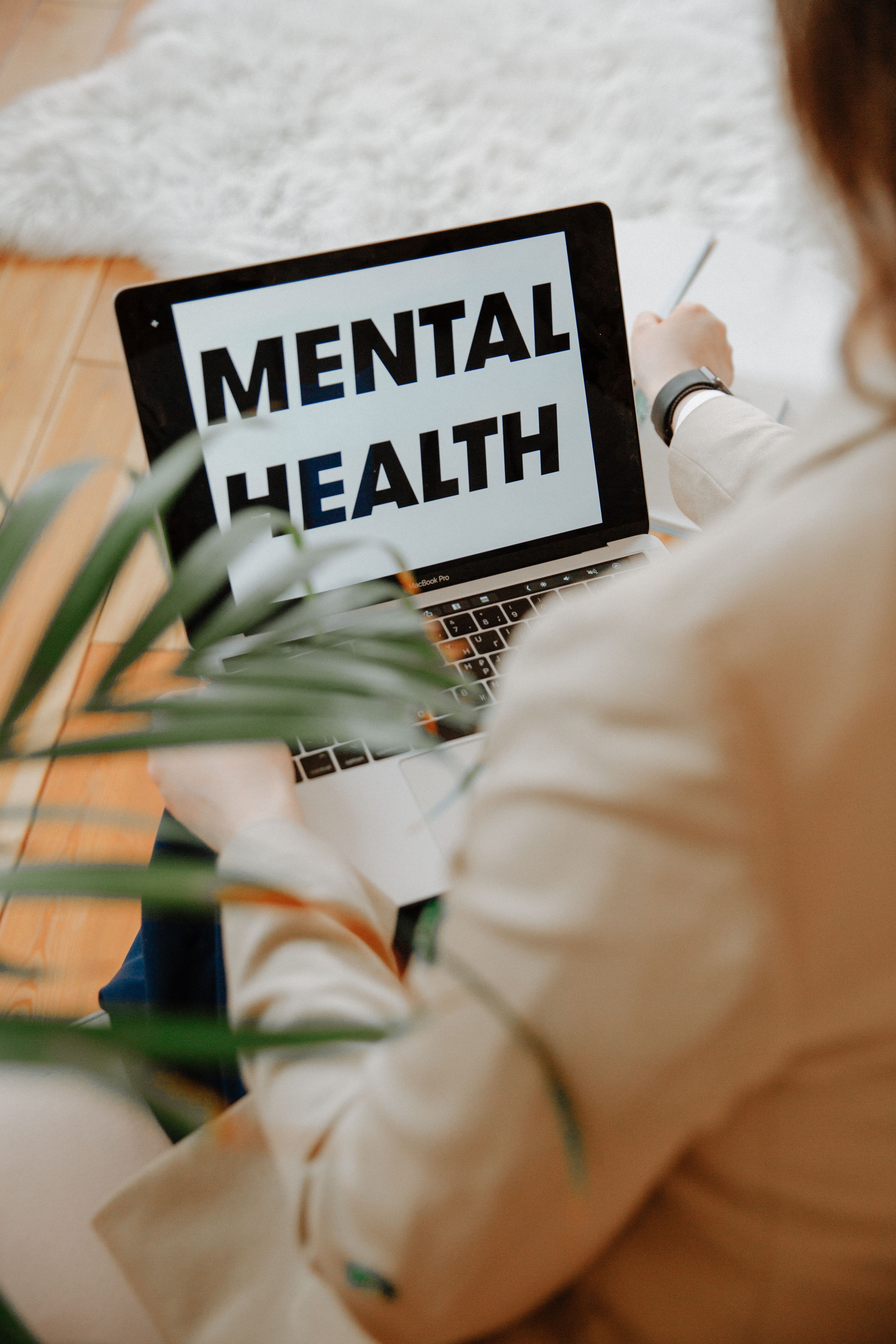 The Words Mental Health on Laptop Screen · Free Stock Photo