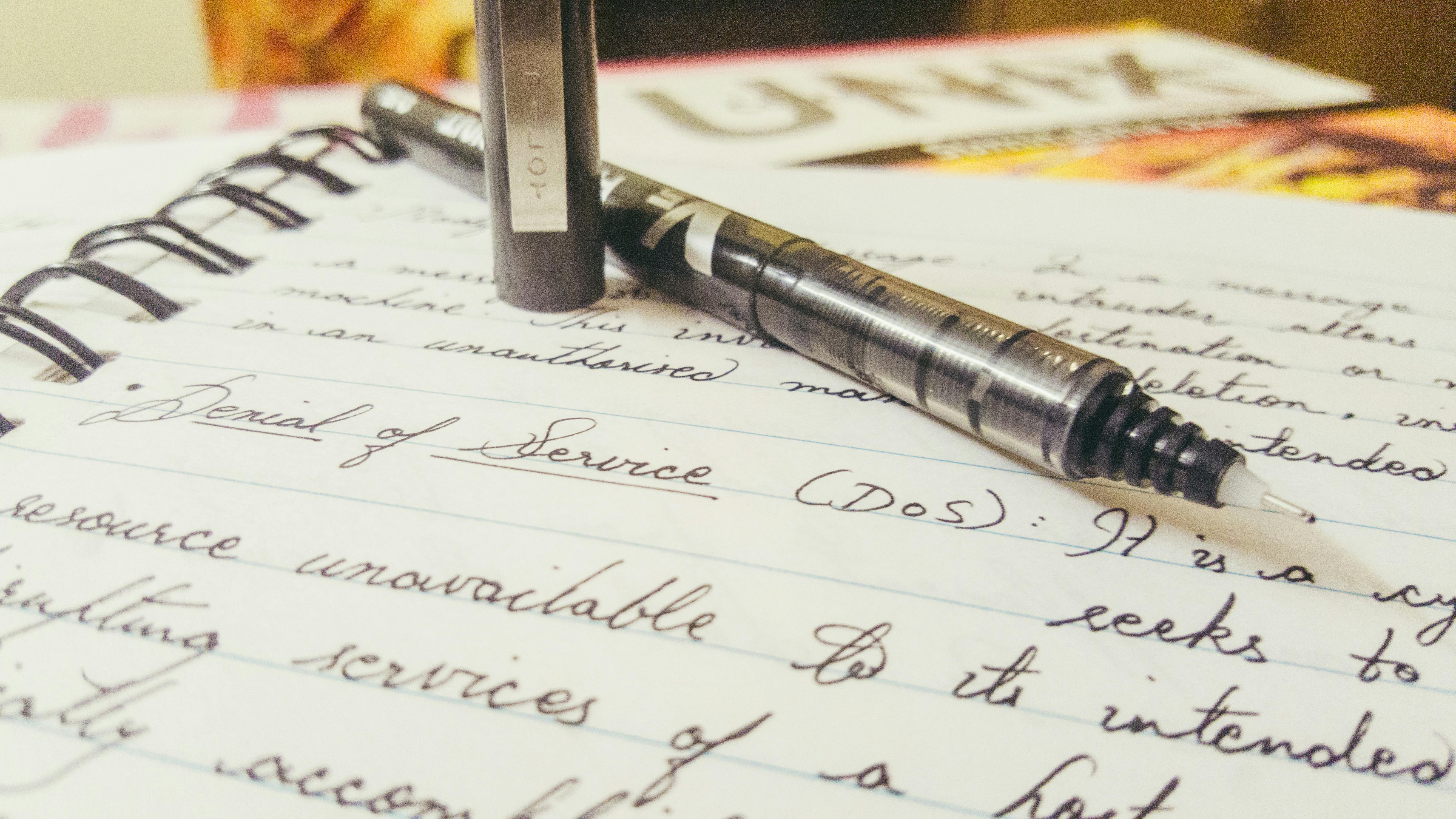 Free stock photo of black, handwriting, note