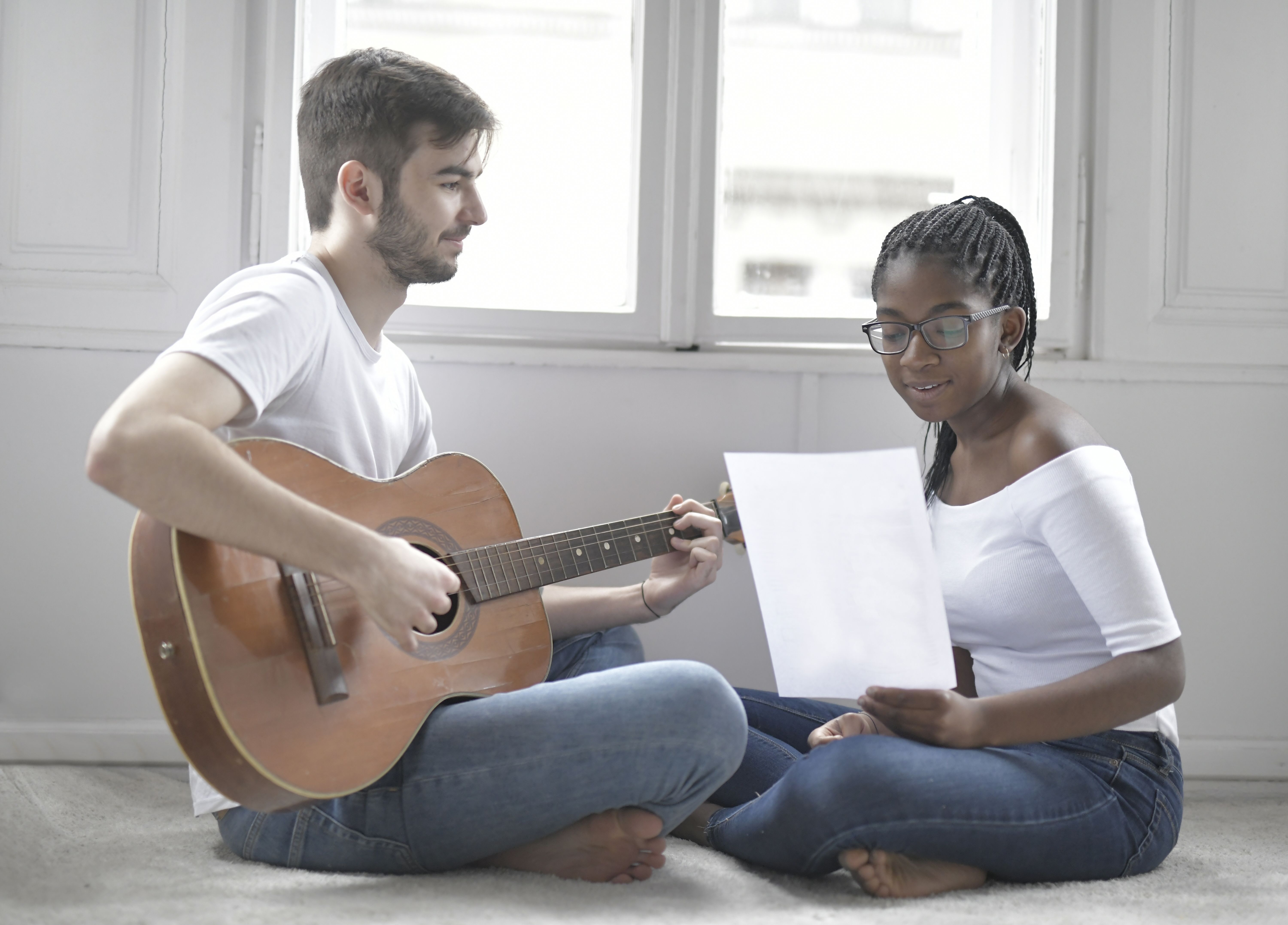 Couple Playing Music in Living Room · Free Stock Photo