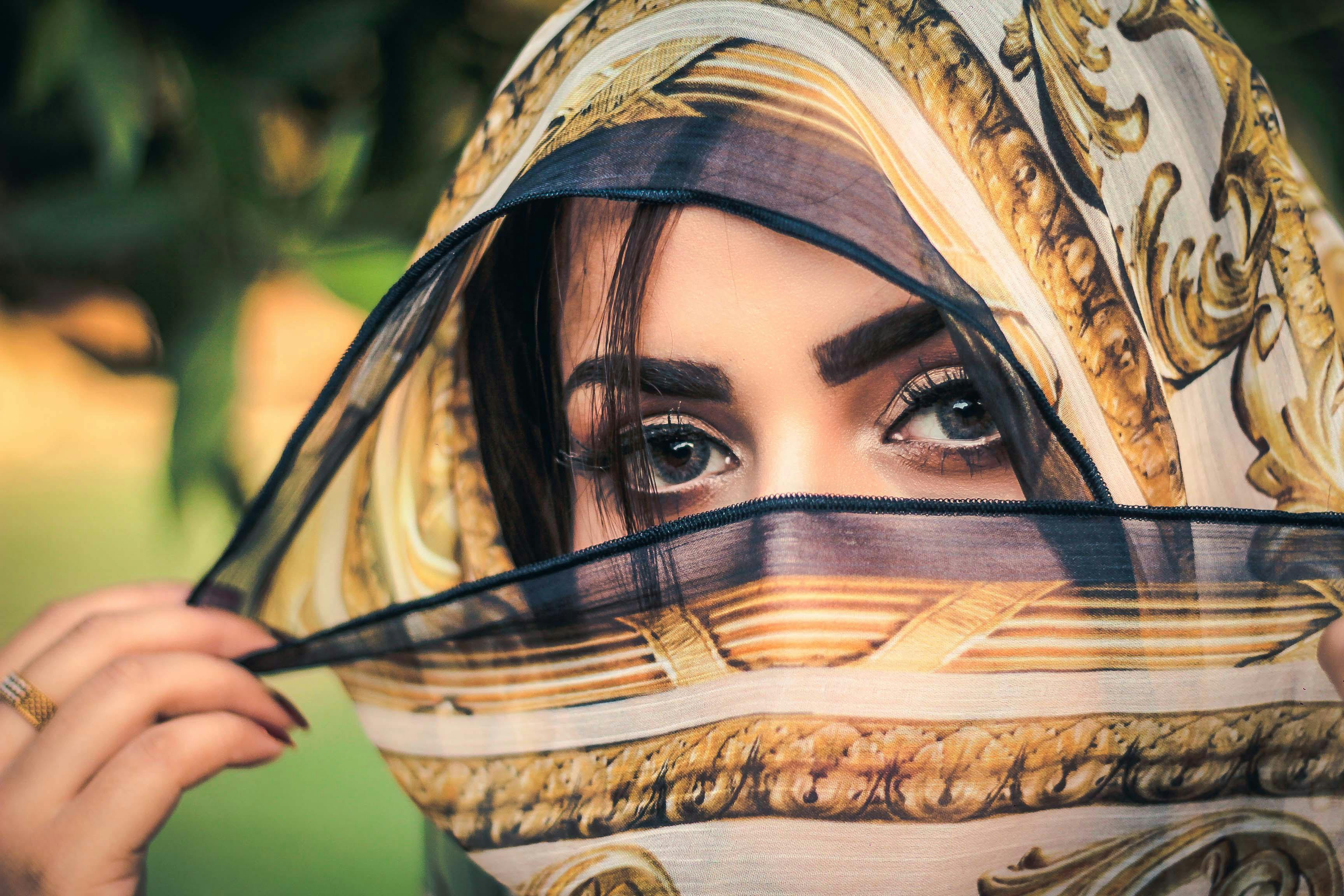 Woman With Scarf Covering Her Face · Free Stock Photo