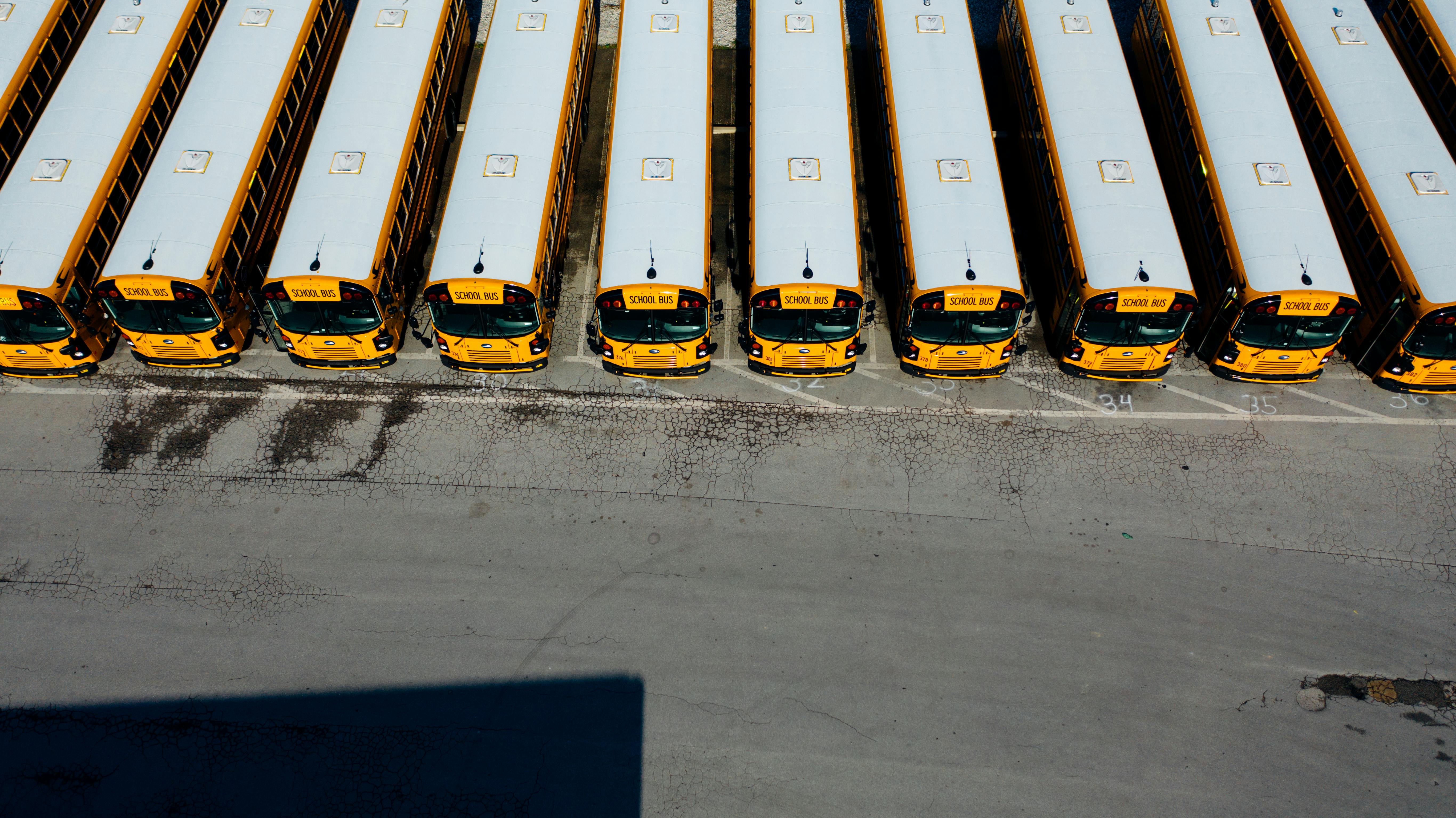 Parked Yellow Buses · Free Stock Photo