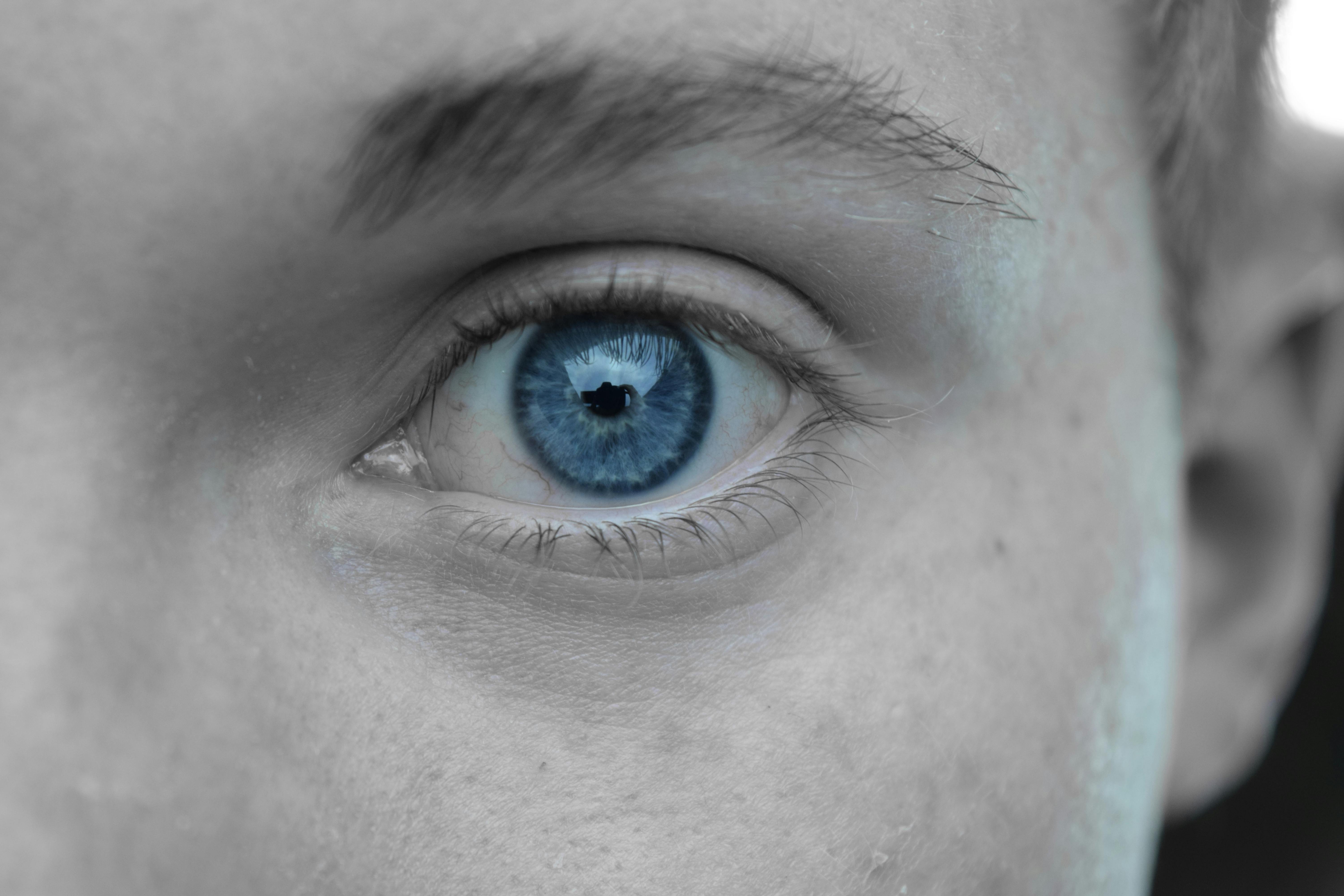 Foto de stock gratuita sobre Color selectivo, ojo azul