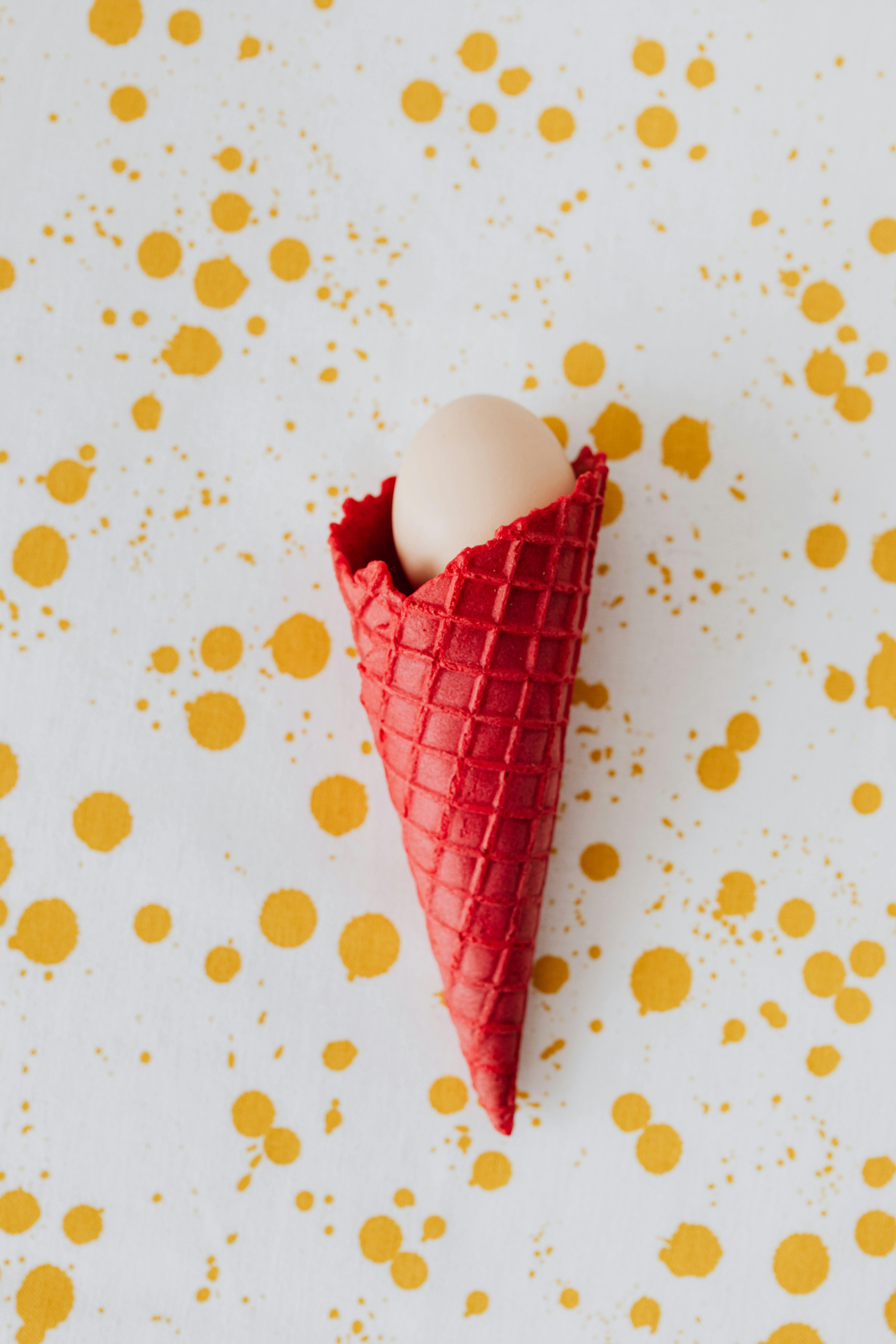 Egg in a Red Cone · Free Stock Photo