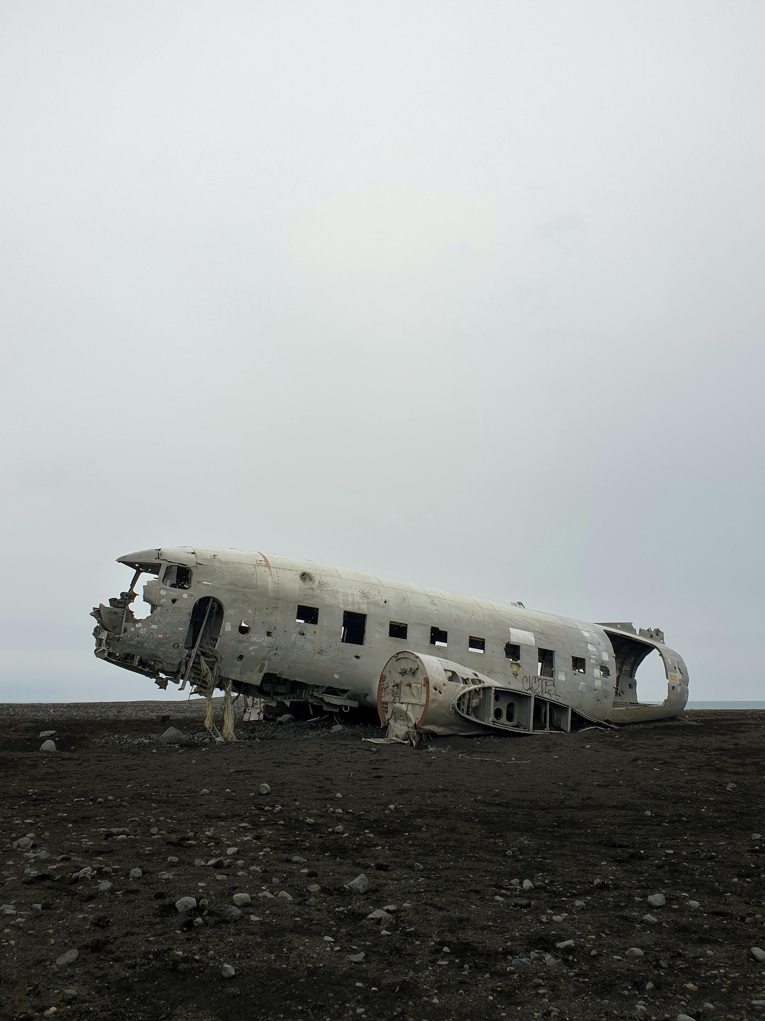 Airplane Wreckage on Scrapyard · Free Stock Photo