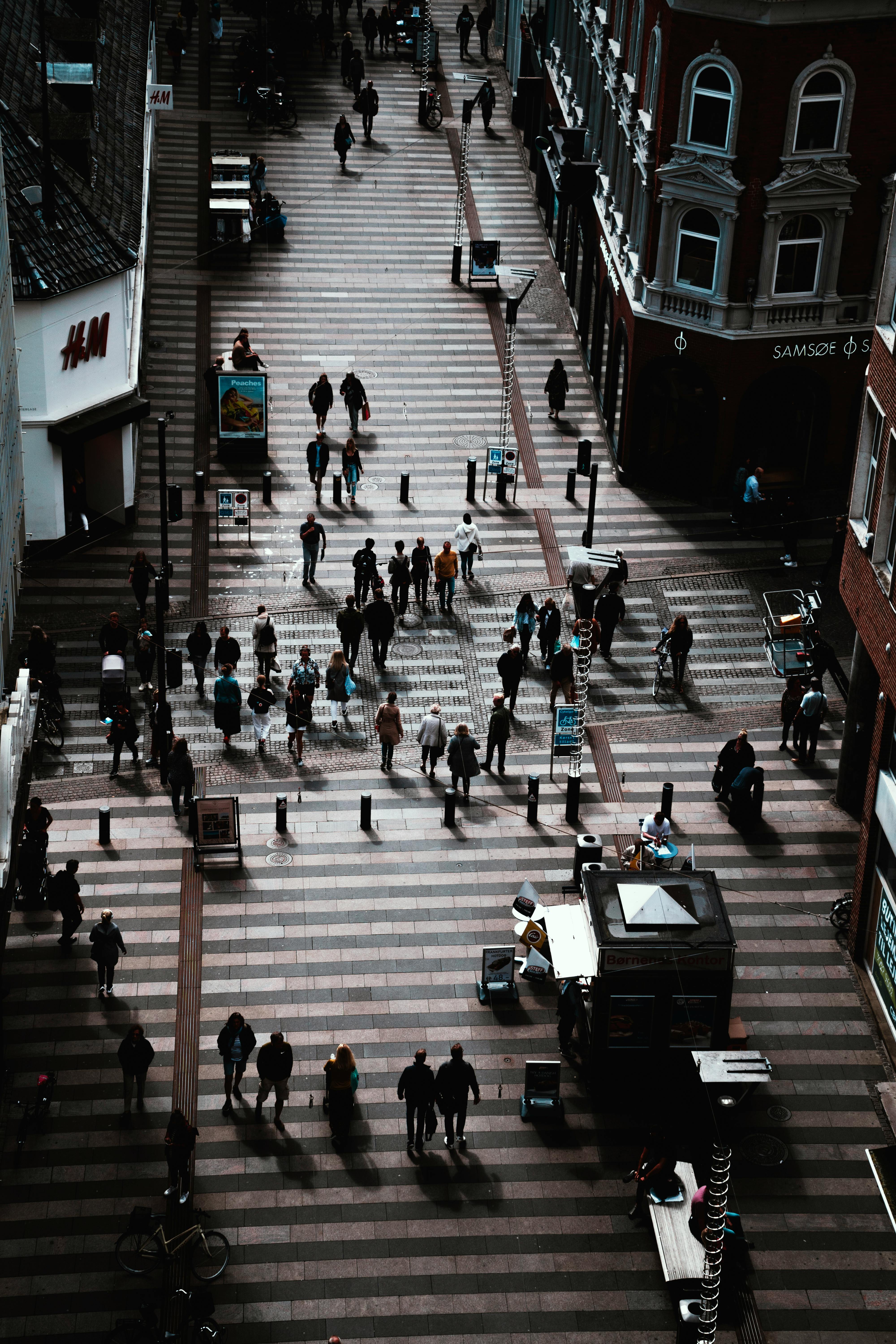 People Walking on Pedestrian Lane · Free Stock Photo