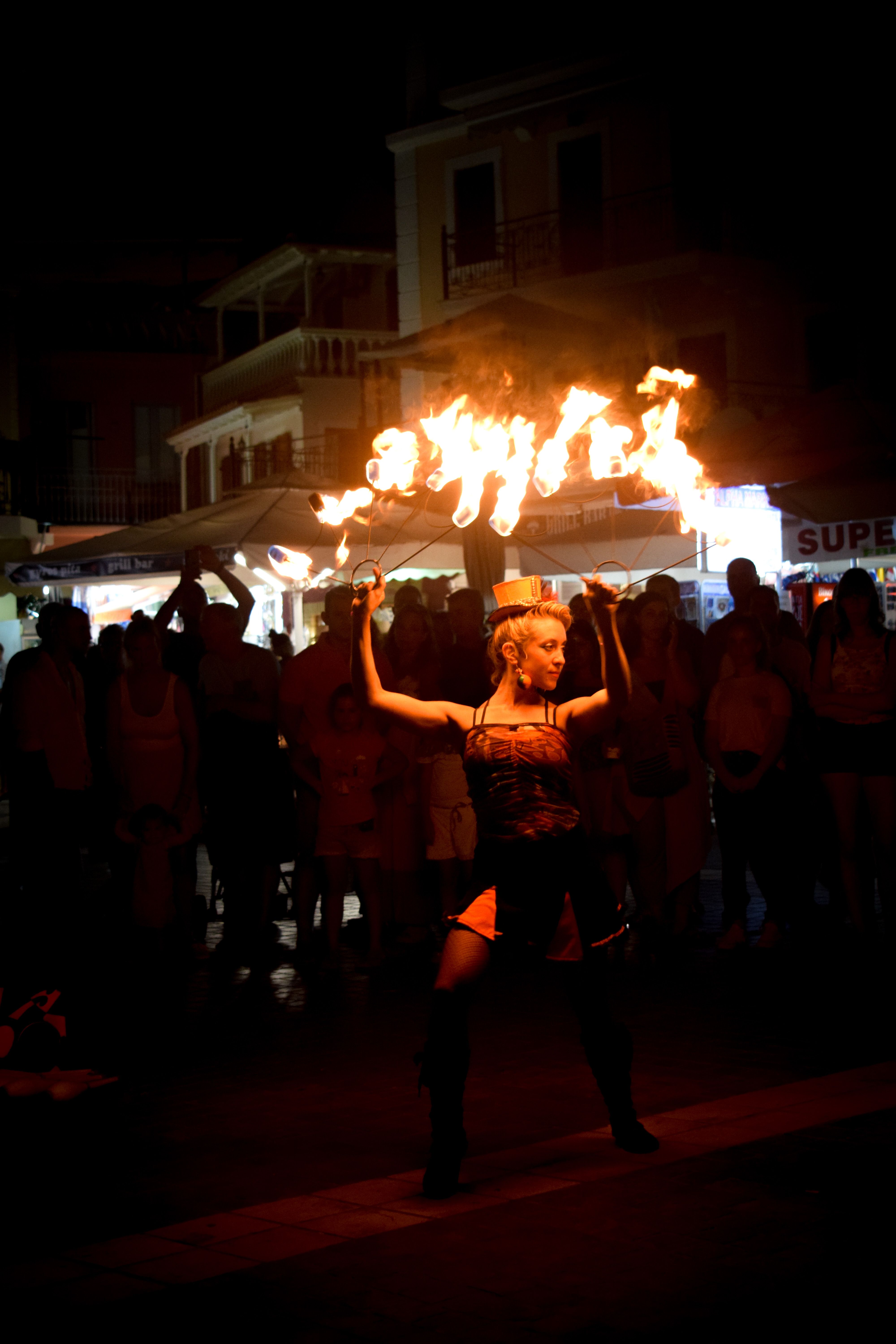 Person Performing A Fire Breath Exhibition · Free Stock Photo
