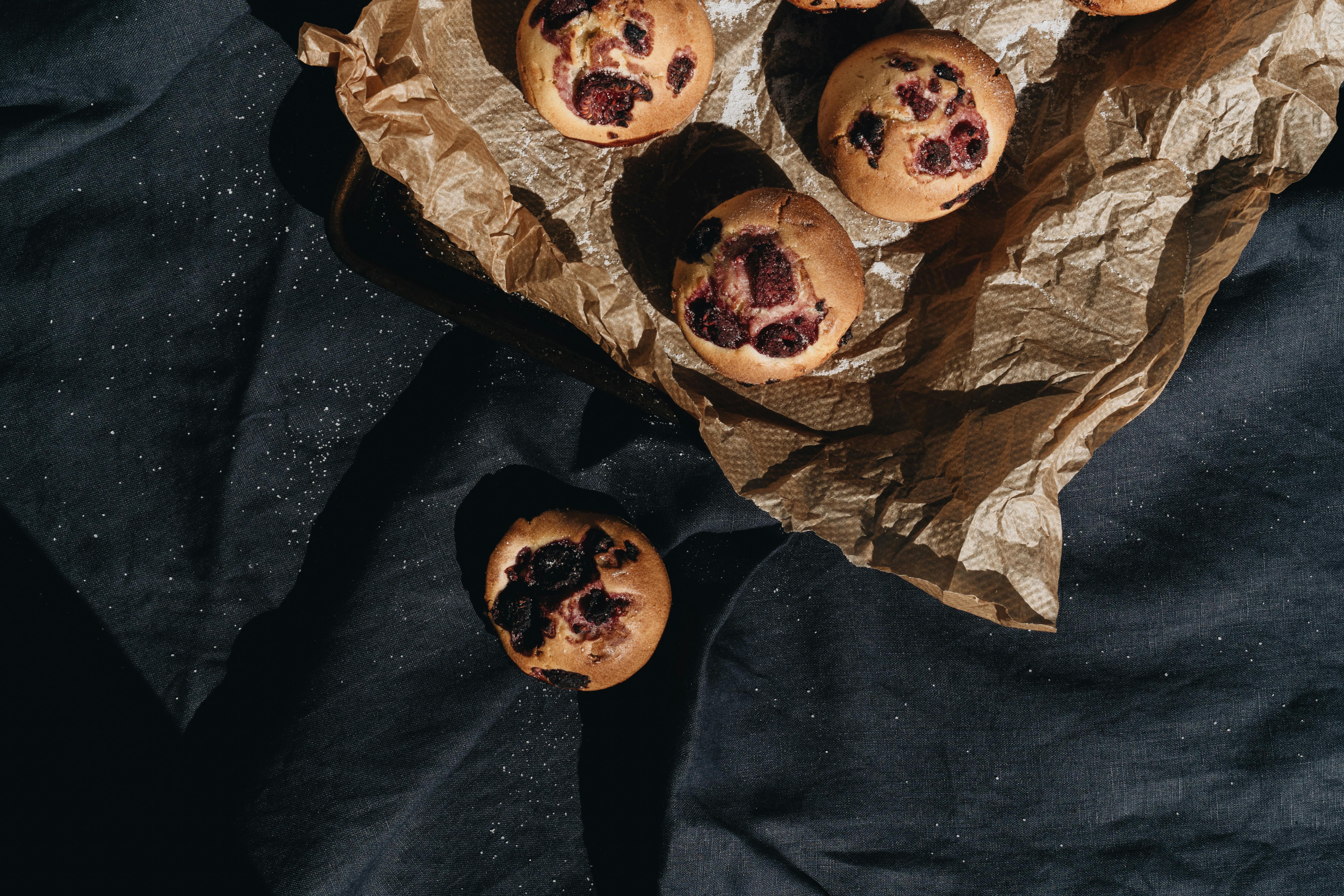 Photo Of Berry Muffins On Marble Surface · Free Stock Photo