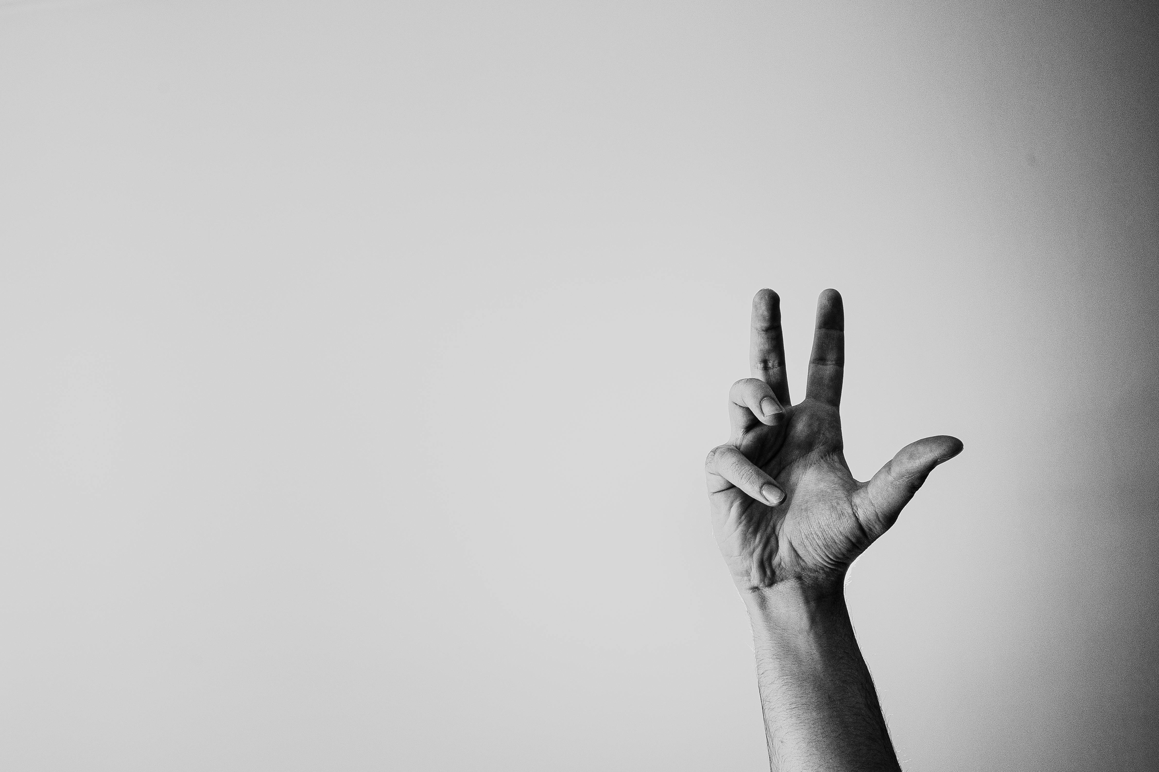 Grayscale Photo of Right Human Hand · Free Stock Photo