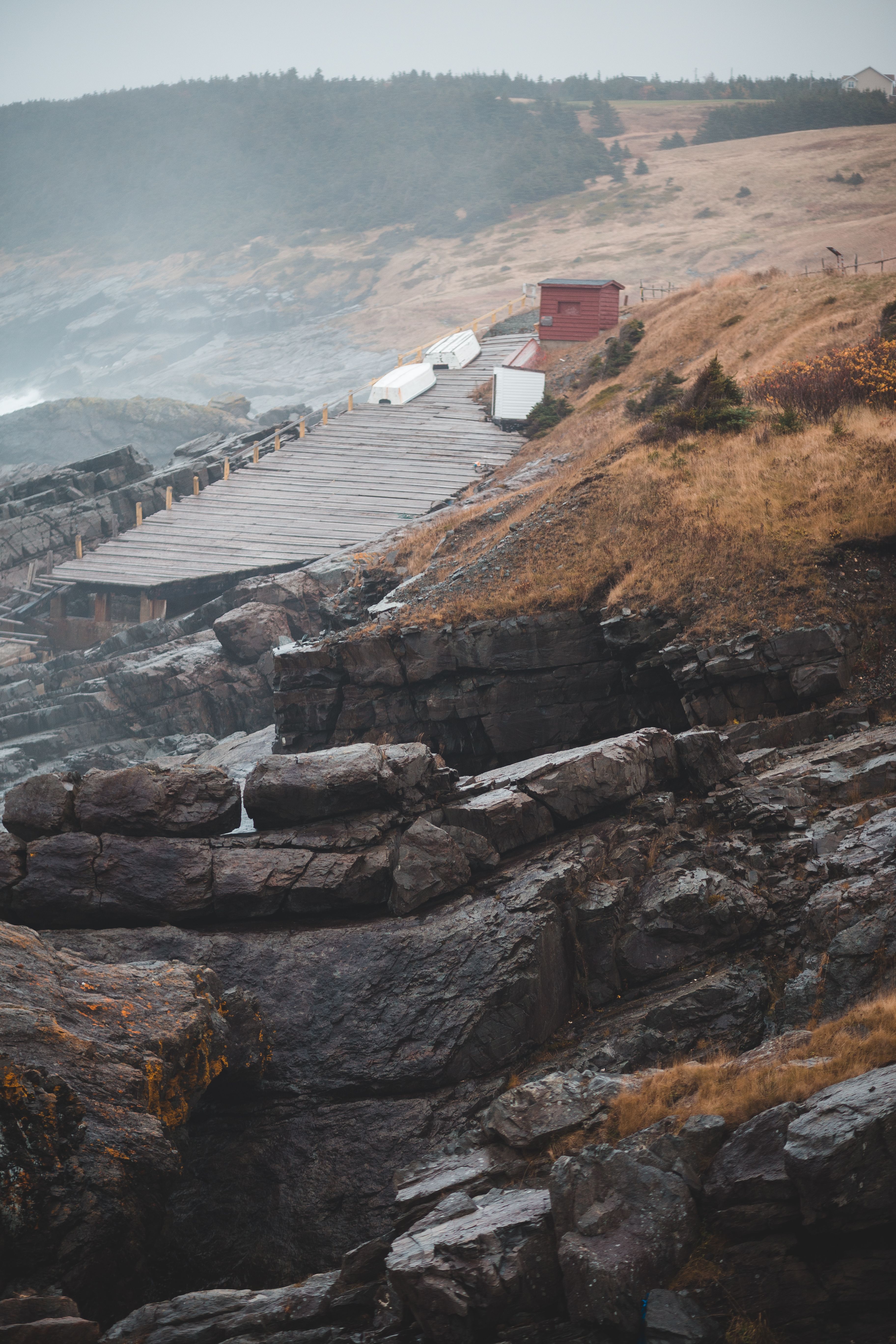 Broken wooden path in highlands · Free Stock Photo