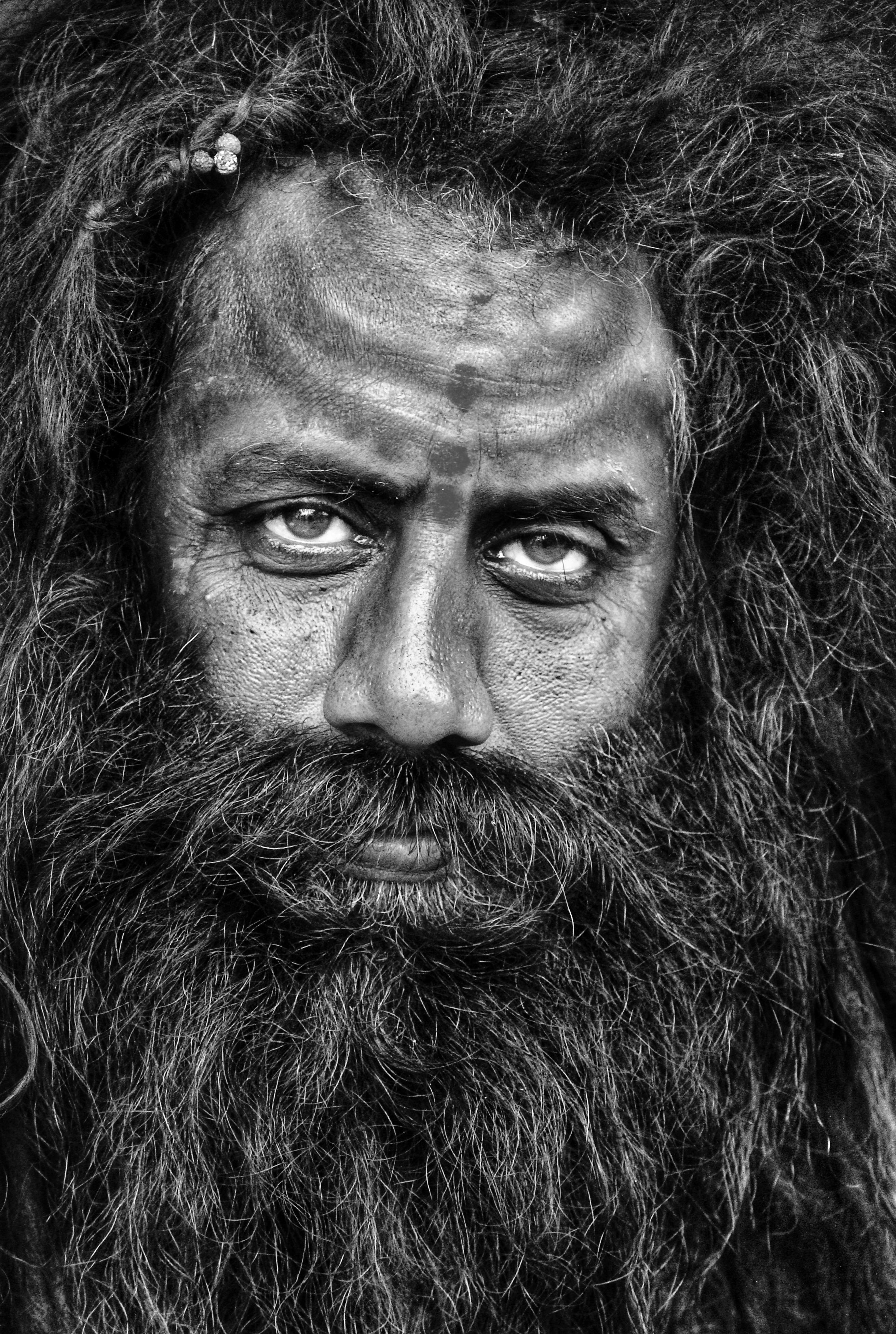 Grayscale Photo of Man's Face · Free Stock Photo