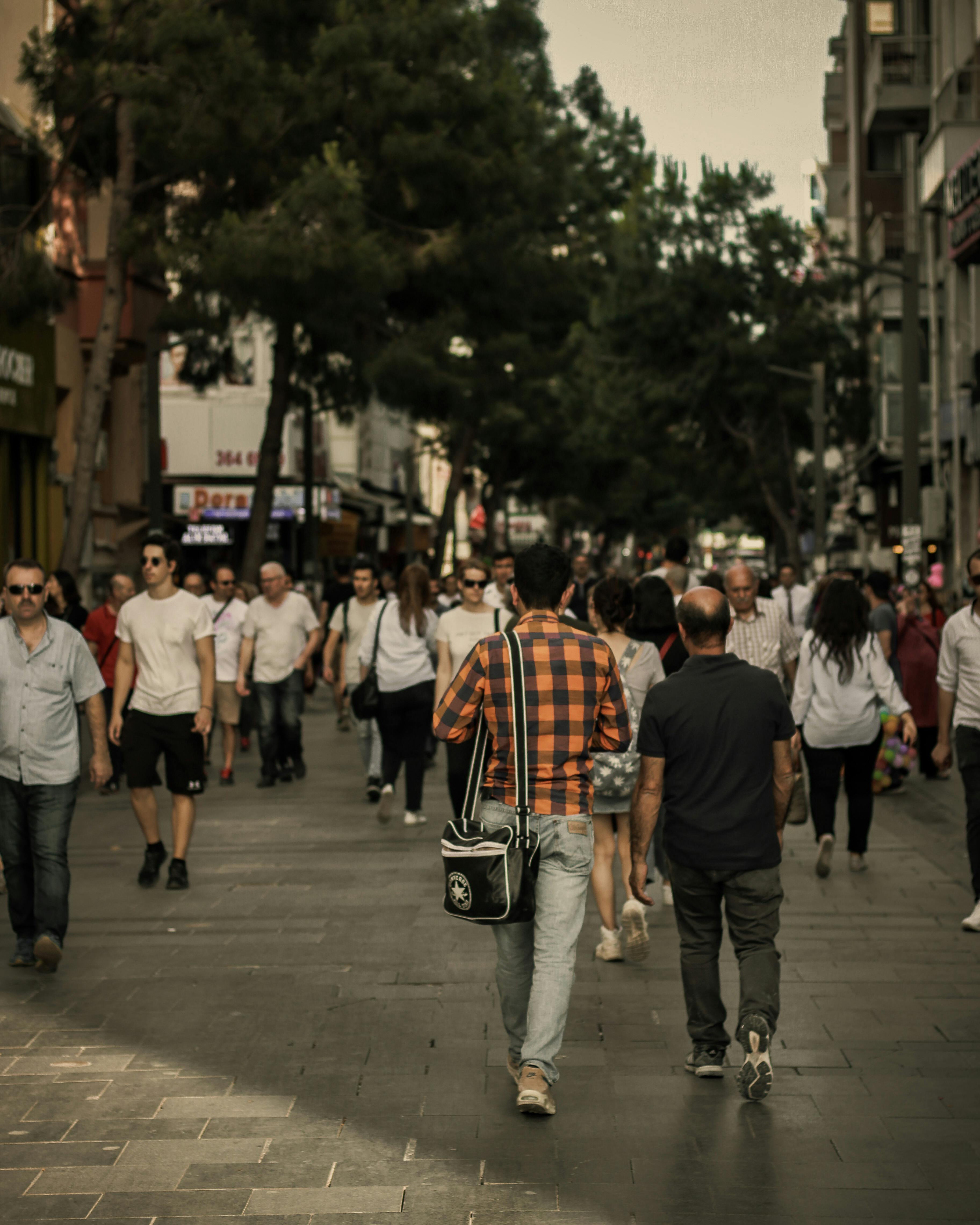 People Walking on Sidewalk · Free Stock Photo