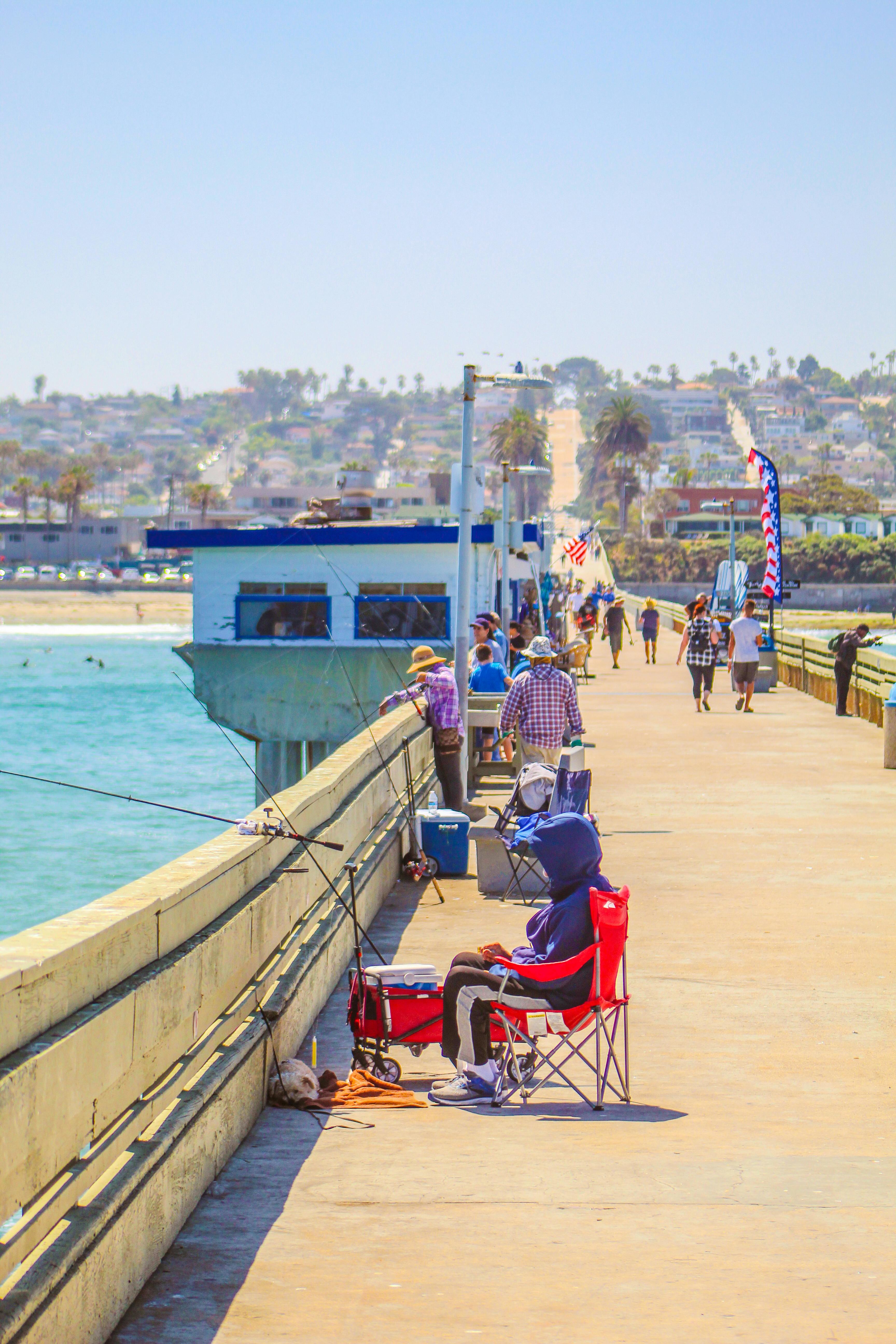 People Sitting on Dock Fishing · Free Stock Photo