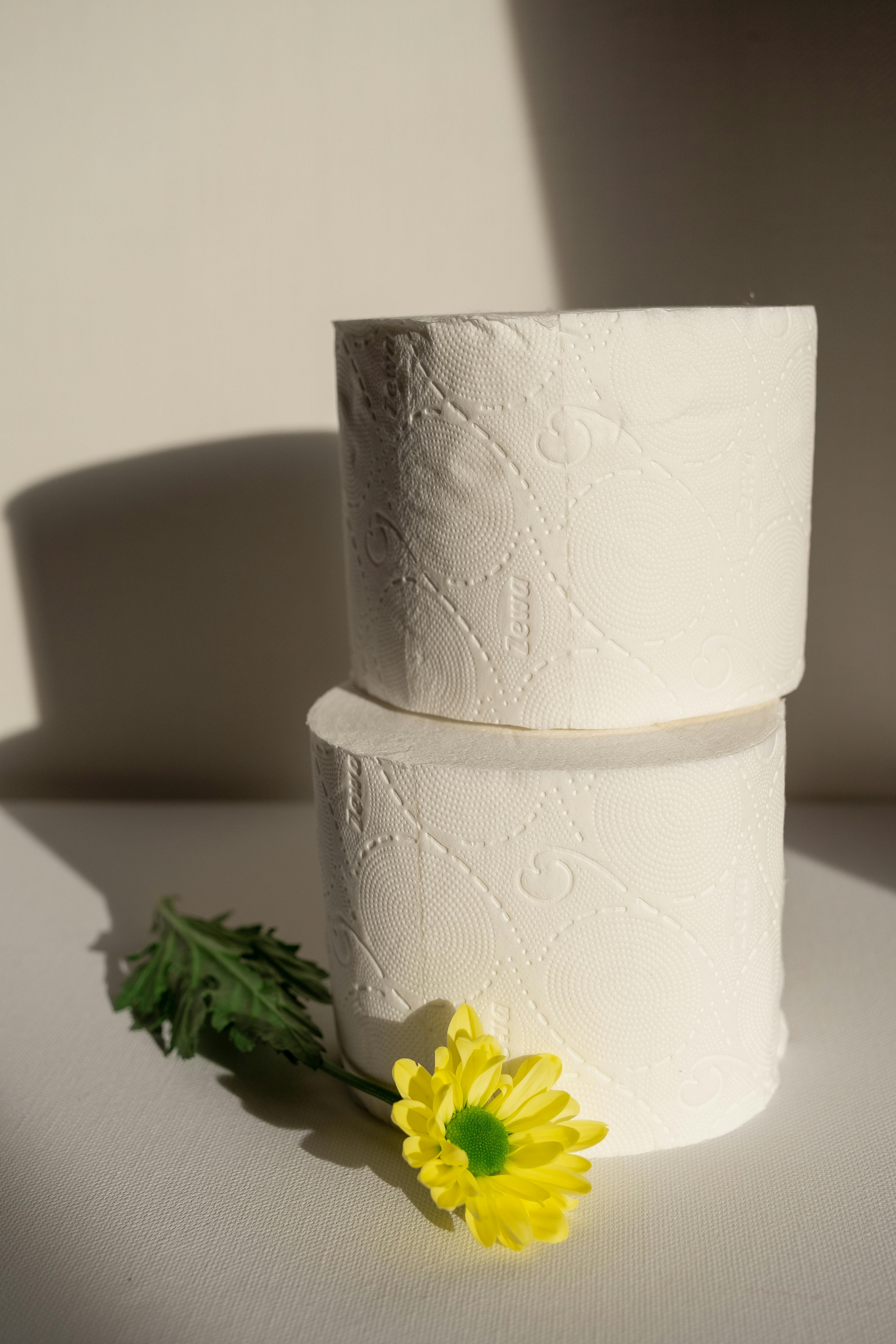 Close-Up Shot of Stack of Tissue Paper Rolls · Free Stock Photo