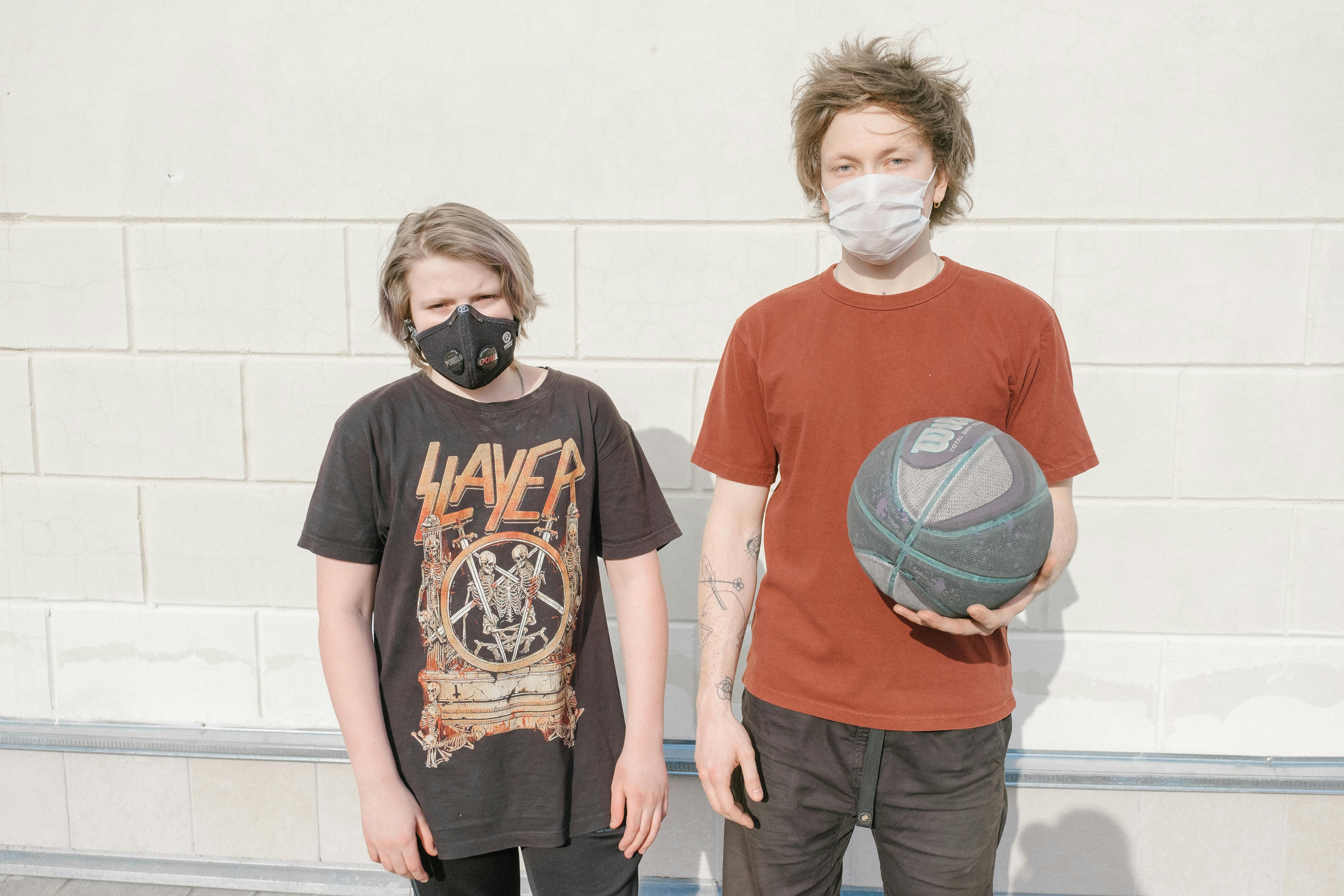 Boys Wearing Face Mask While Standing on the Street · Free Stock Photo