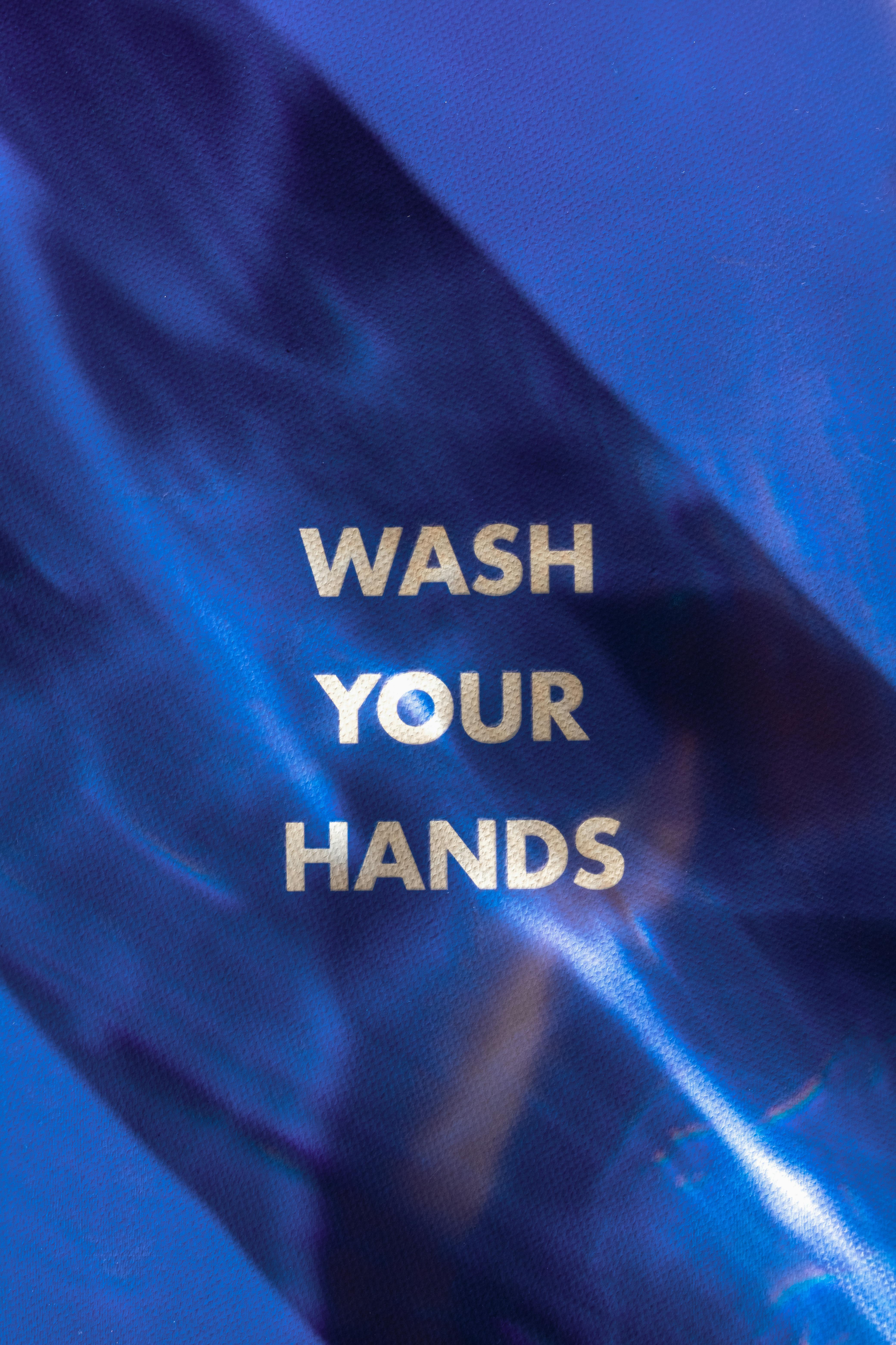 Wash Your Hands on Shining Blue Background · Free Stock Photo