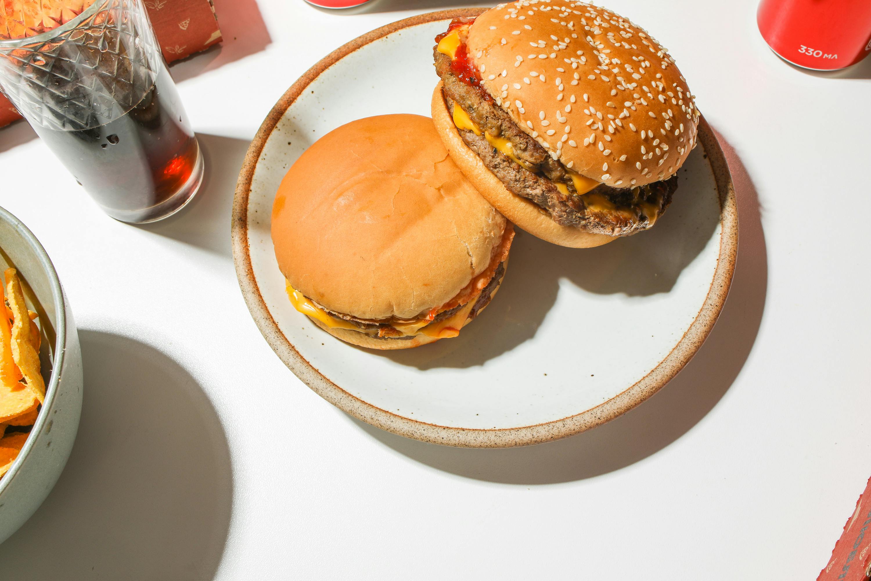 Burgers on a Ceramic Plate · Free Stock Photo