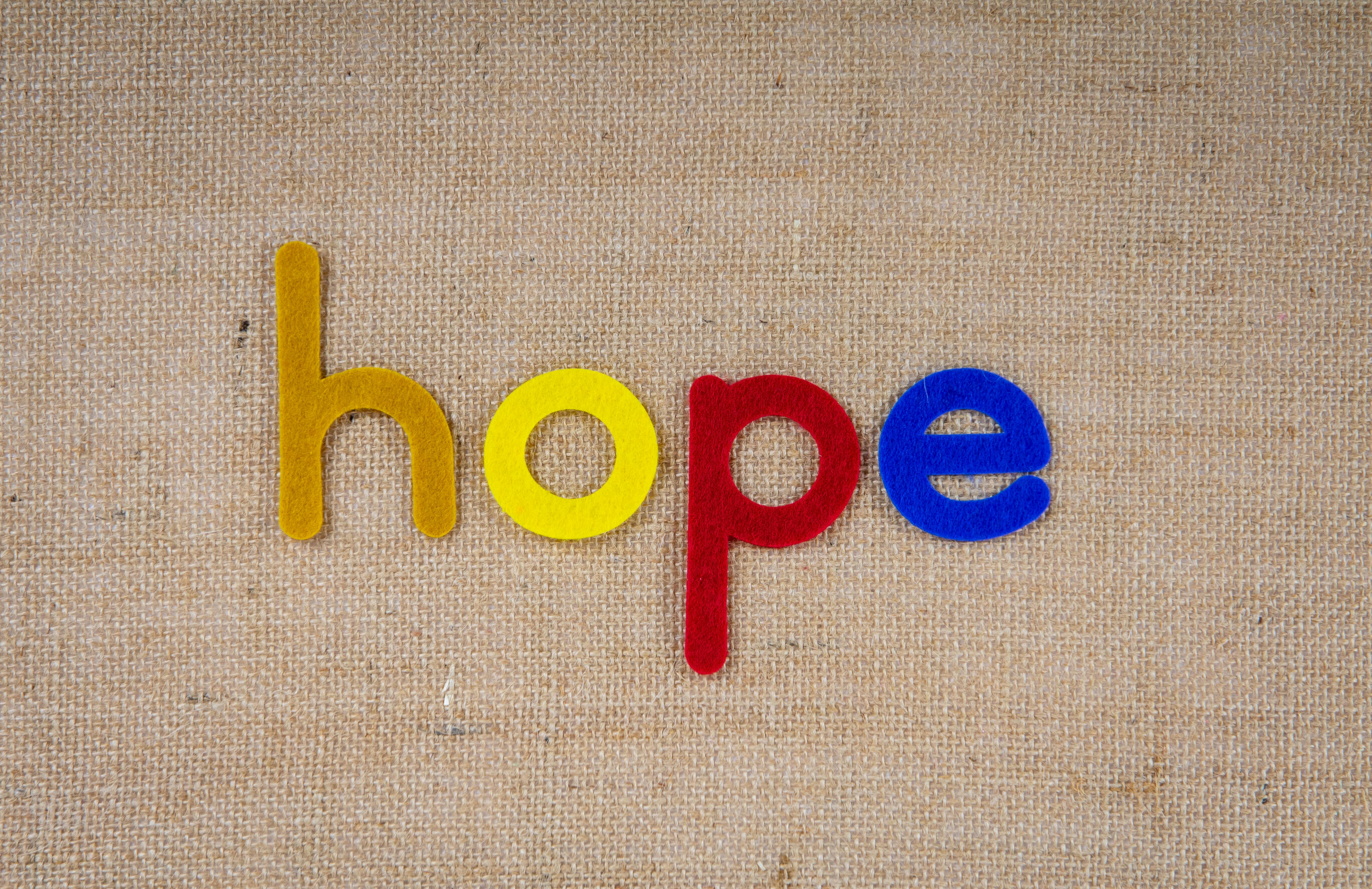 Hope Text with Colorful Letters · Free Stock Photo