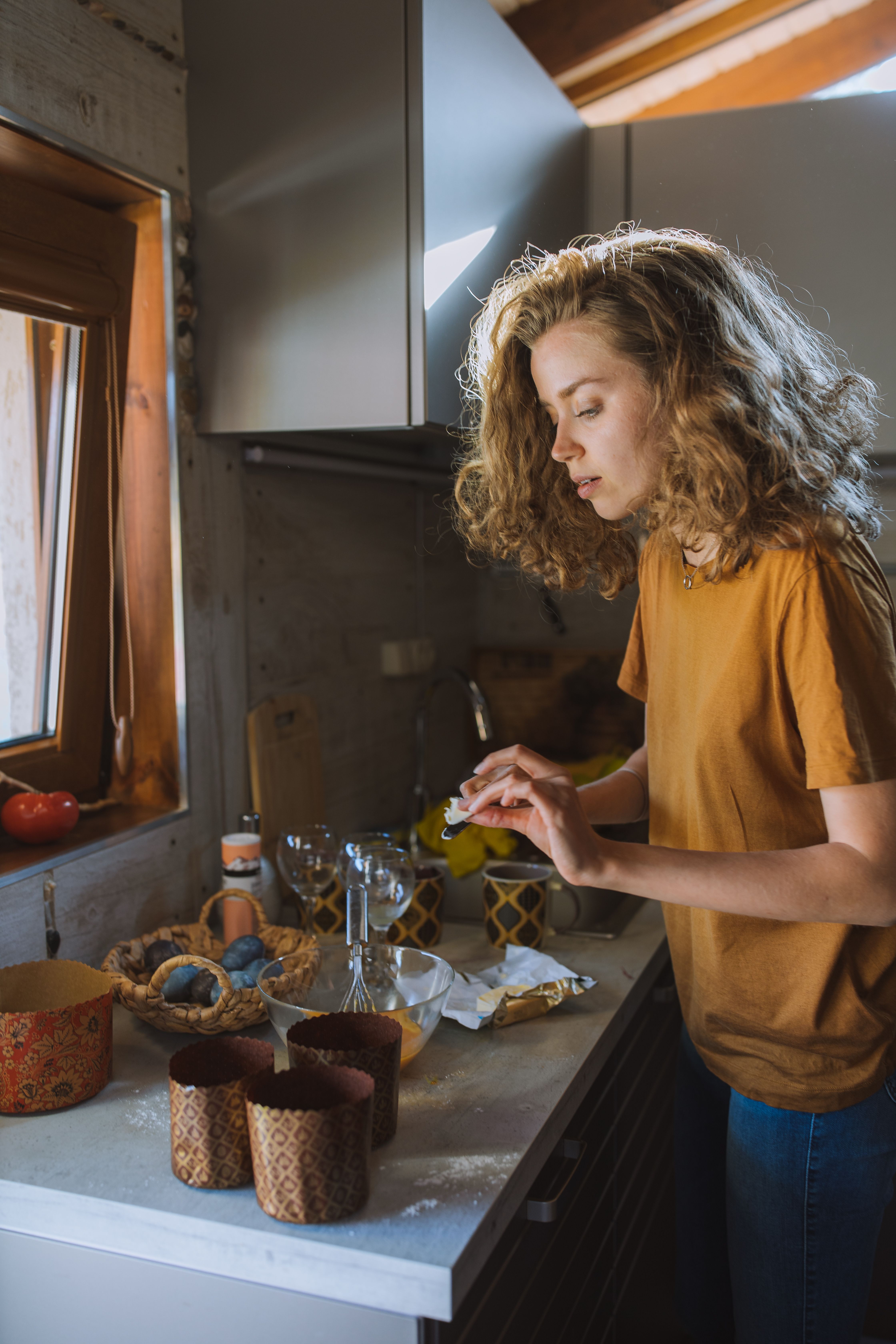 Woman Preparing Food on Counter Top · Free Stock Photo