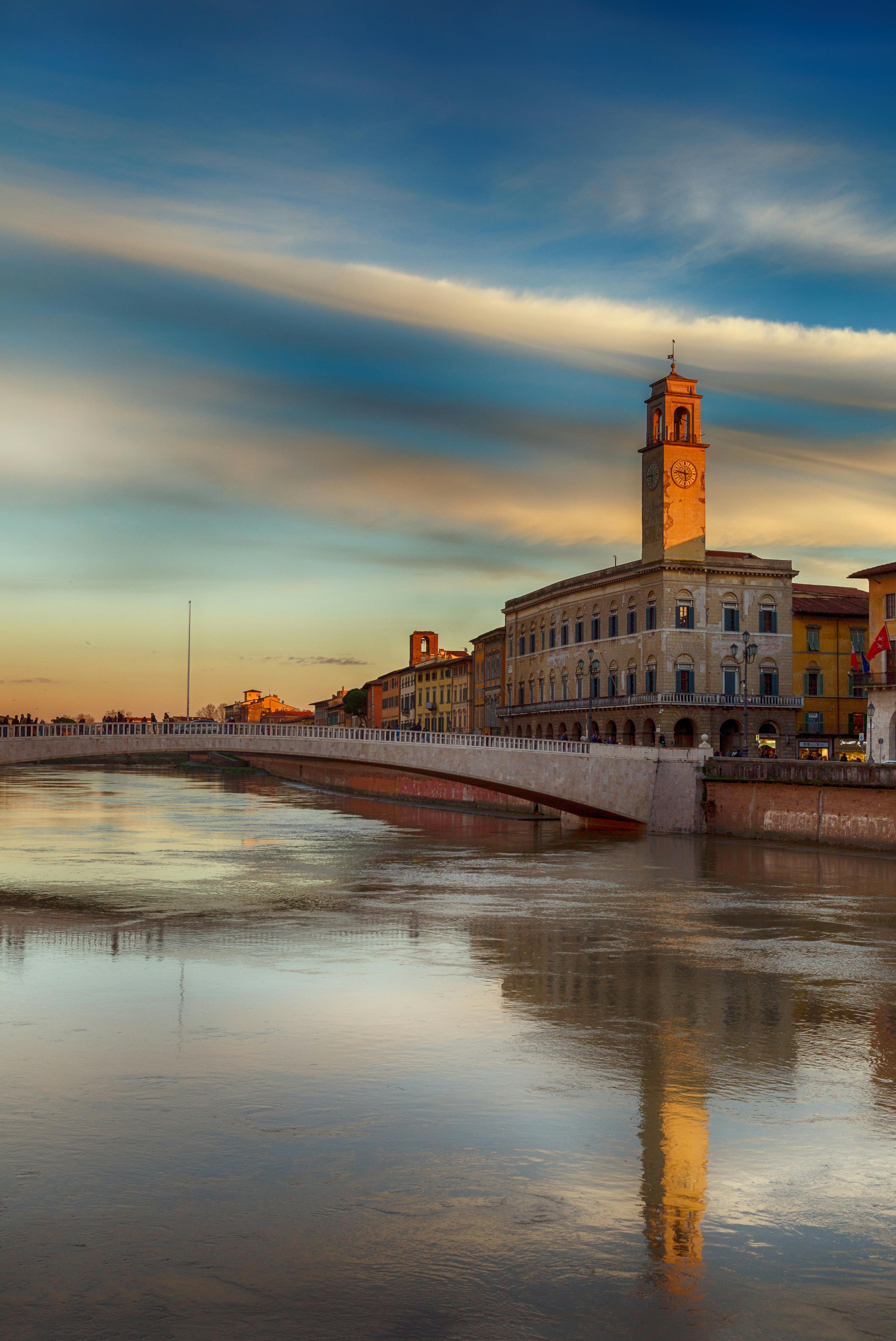 The Ponte Di Mezzo at Sunset · Free Stock Photo