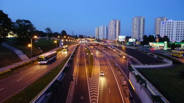 High Rise Buildings Beside Road during Nighttime · Free Stock Photo