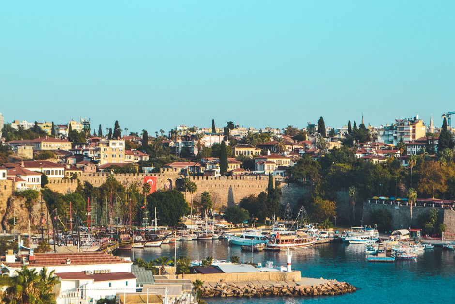 Turkish riviera sea cliffs from a boat