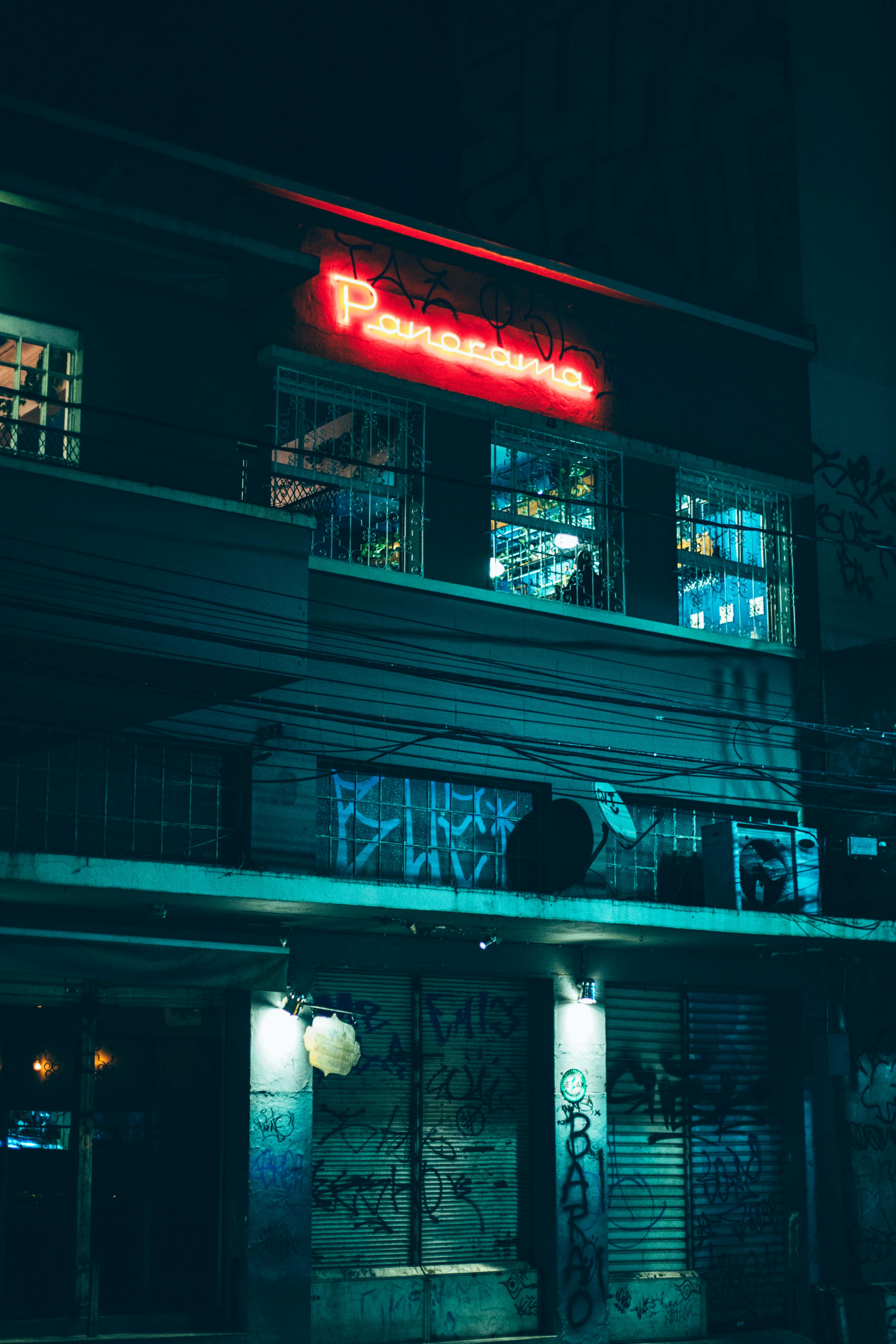 Neon Signage on a Building · Free Stock Photo