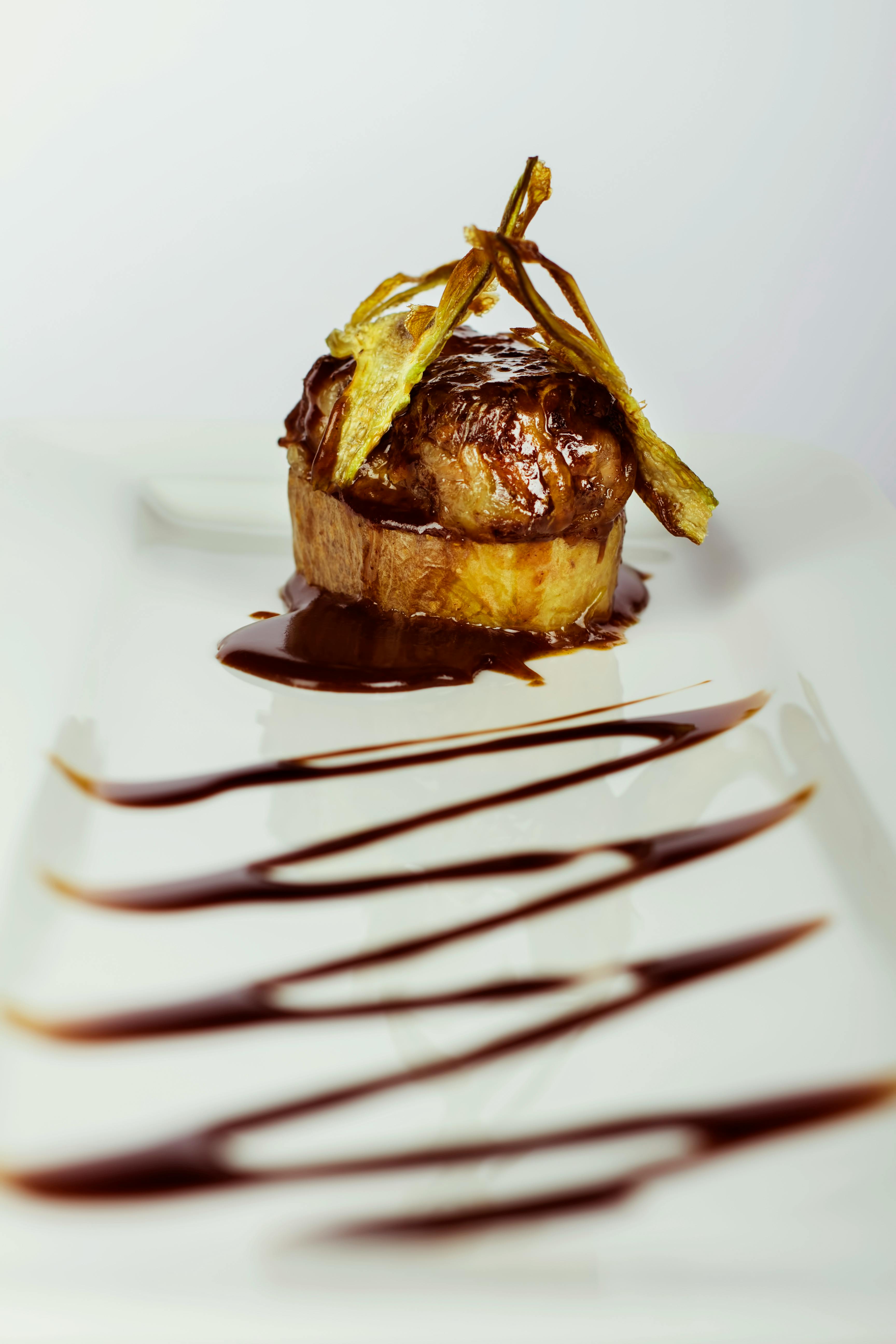 Dessert Drizzled with Chocolate syrup · Free Stock Photo