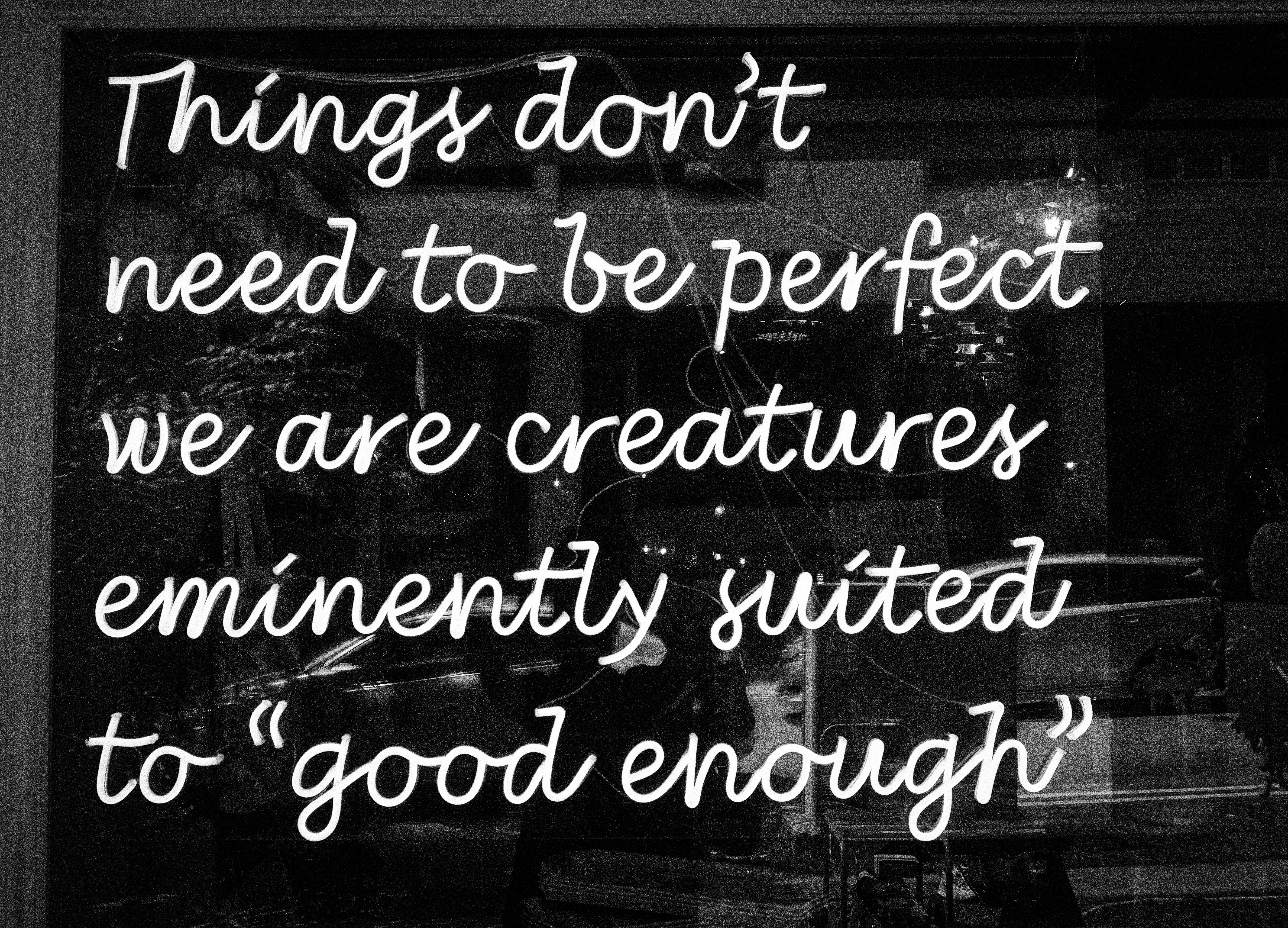 Monochrome Photo of Quote Signage · Free Stock Photo