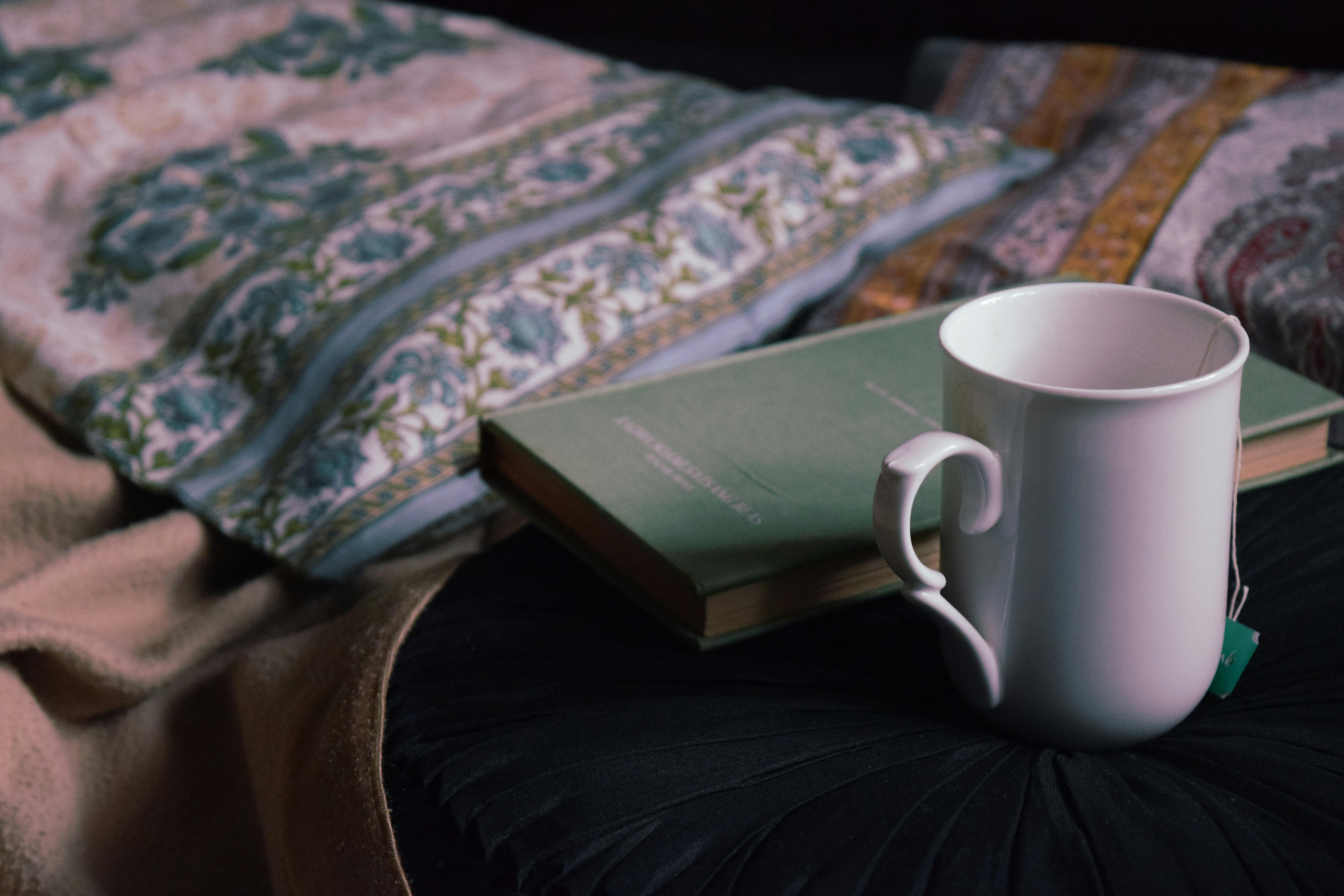 Book and cup of tea in cozy room · Free Stock Photo