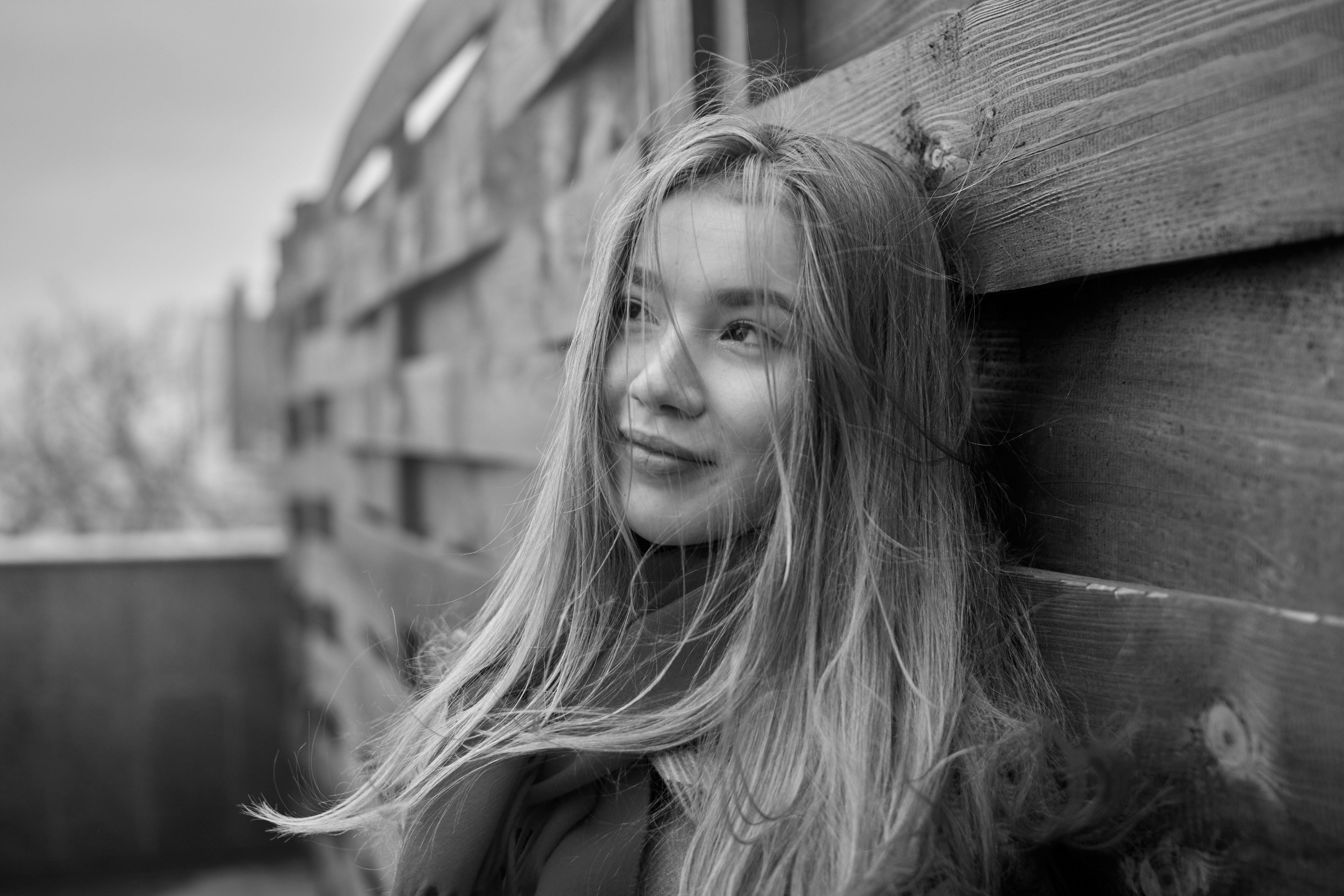 Grayscale Photo of Woman · Free Stock Photo