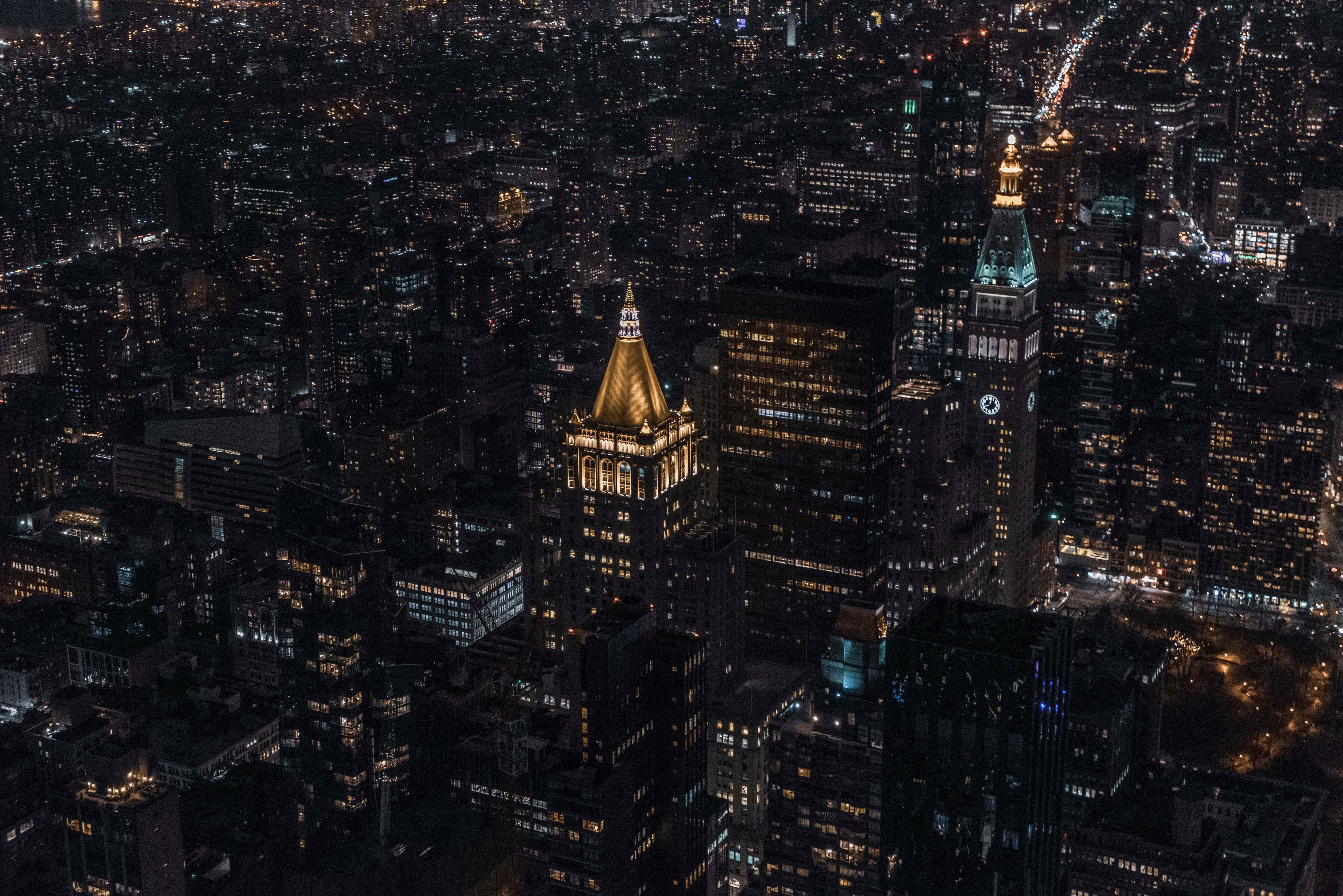 Aerial Shot of City at Night · Free Stock Photo