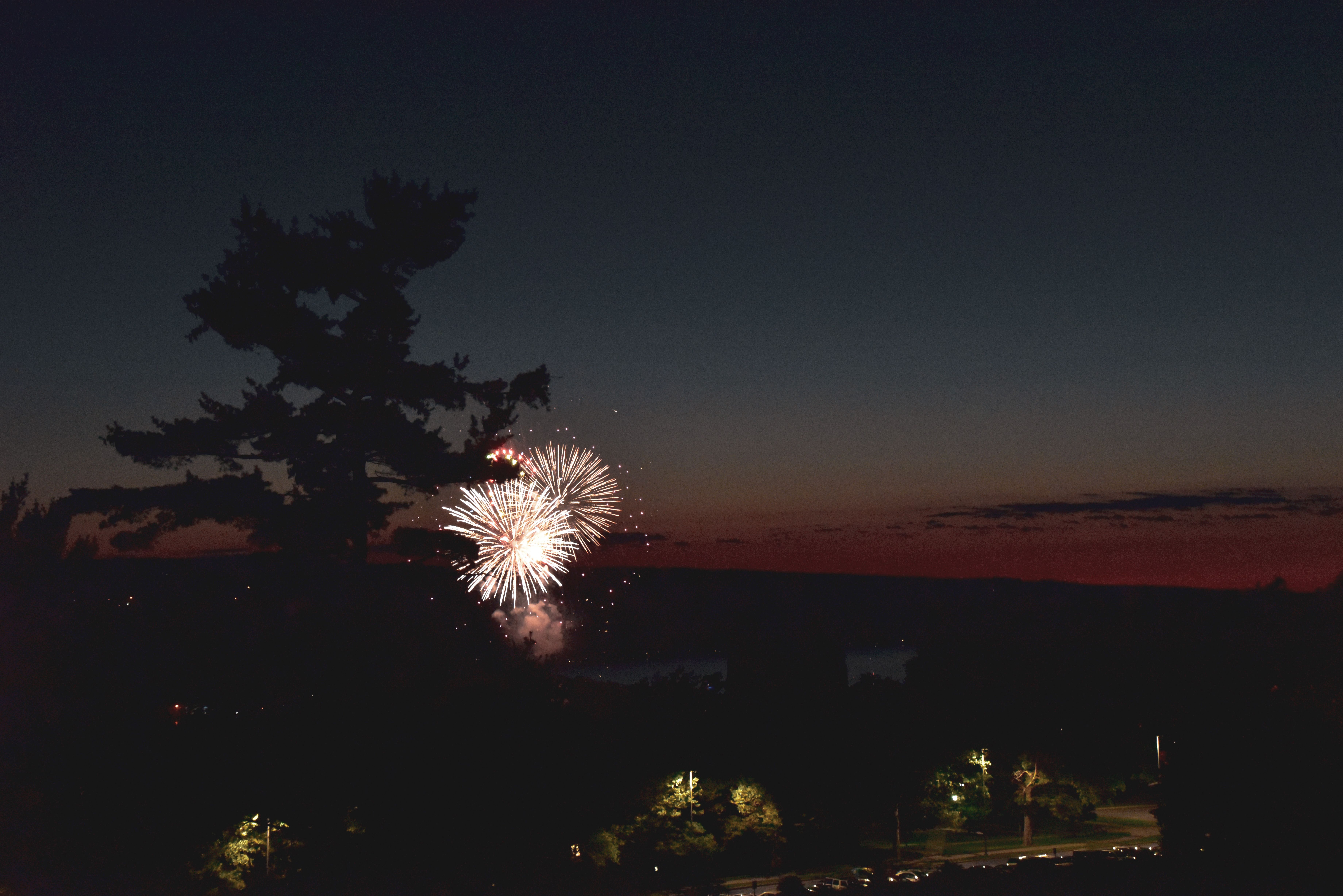 Night Landscape with Fireworks · Free Stock Photo