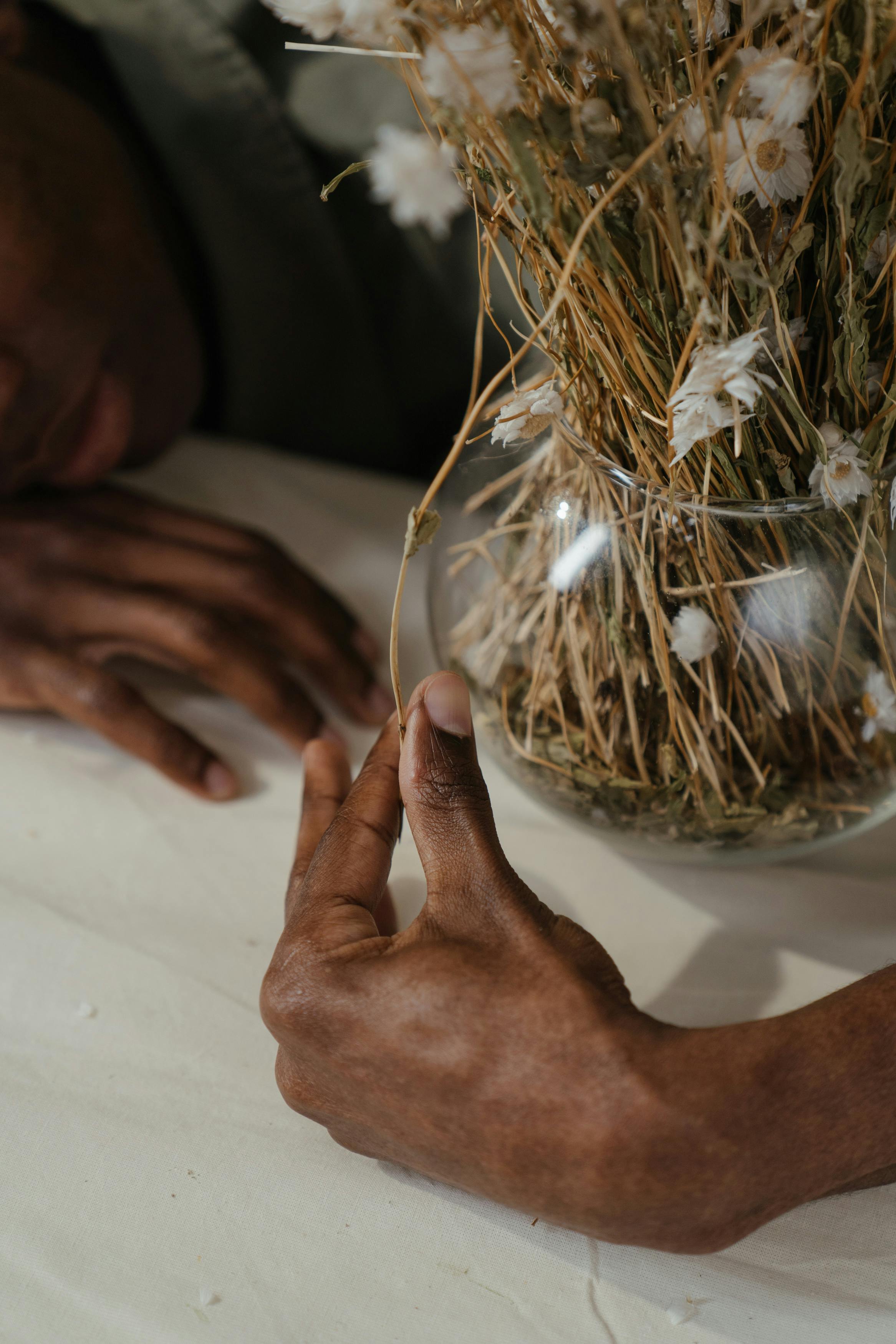 Person Holding Clear Glass Vase · Free Stock Photo