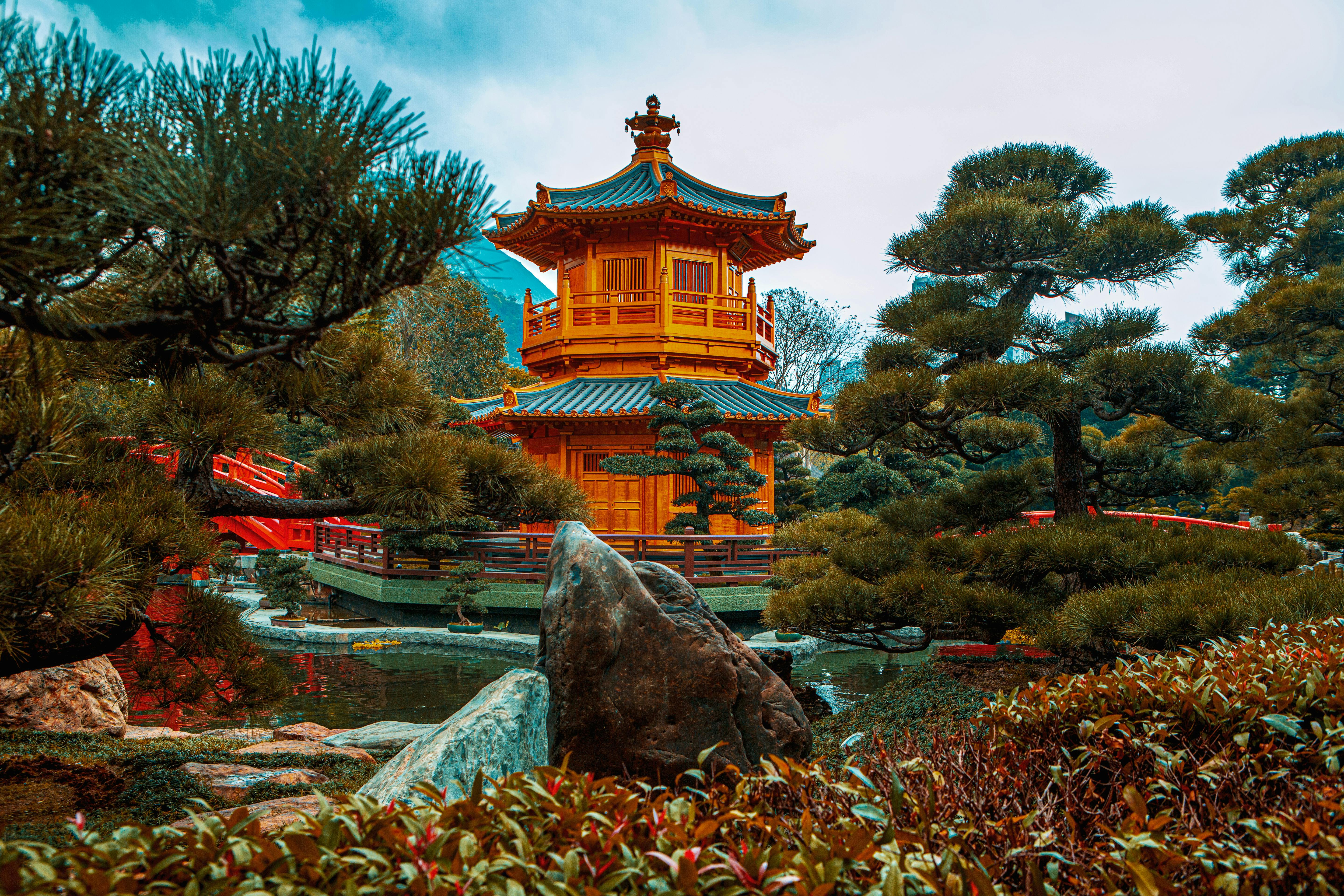 Pagoda Structure Surrounded by a Garden · Free Stock Photo