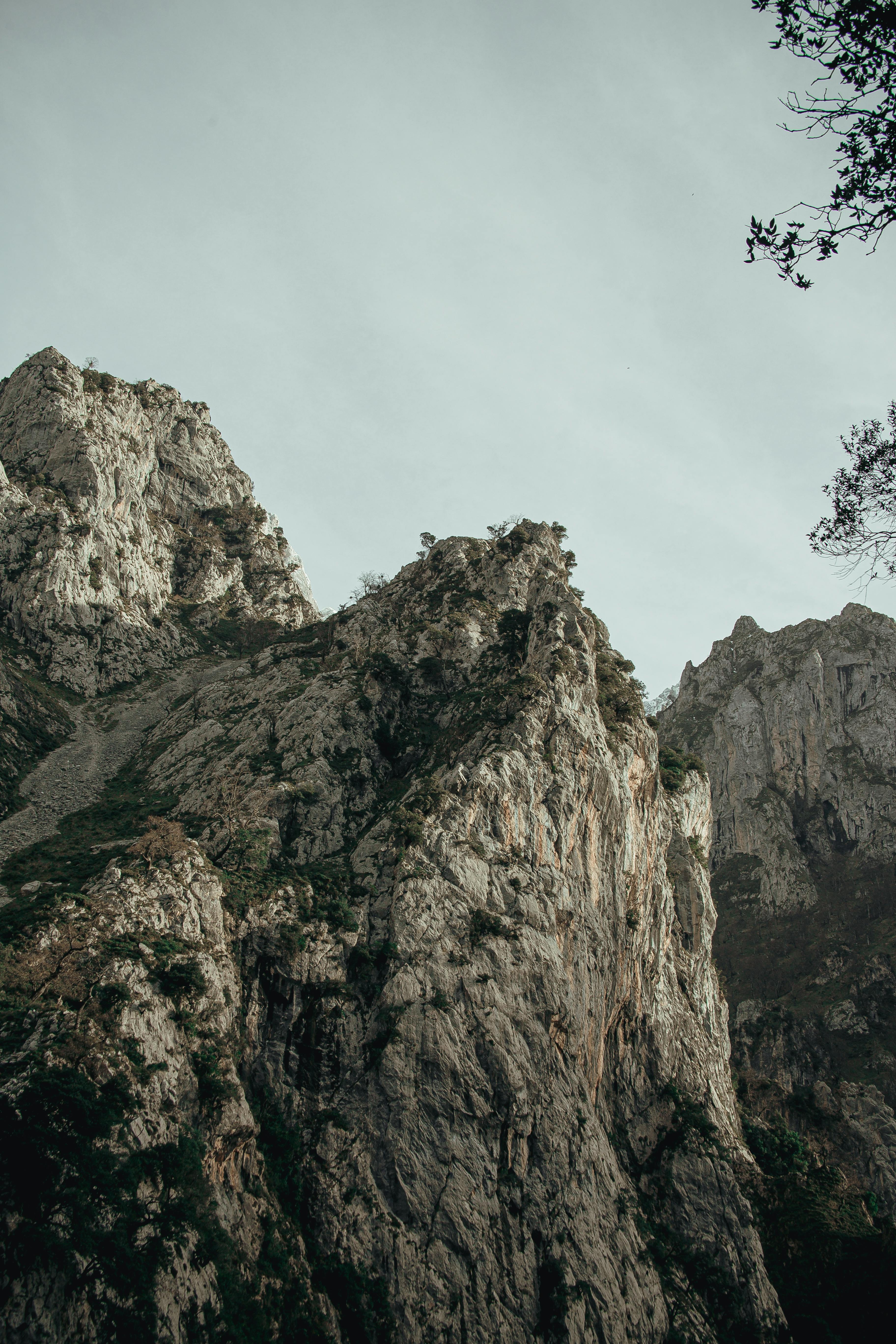 Rocky ravine with mountains on cloudy day · Free Stock Photo
