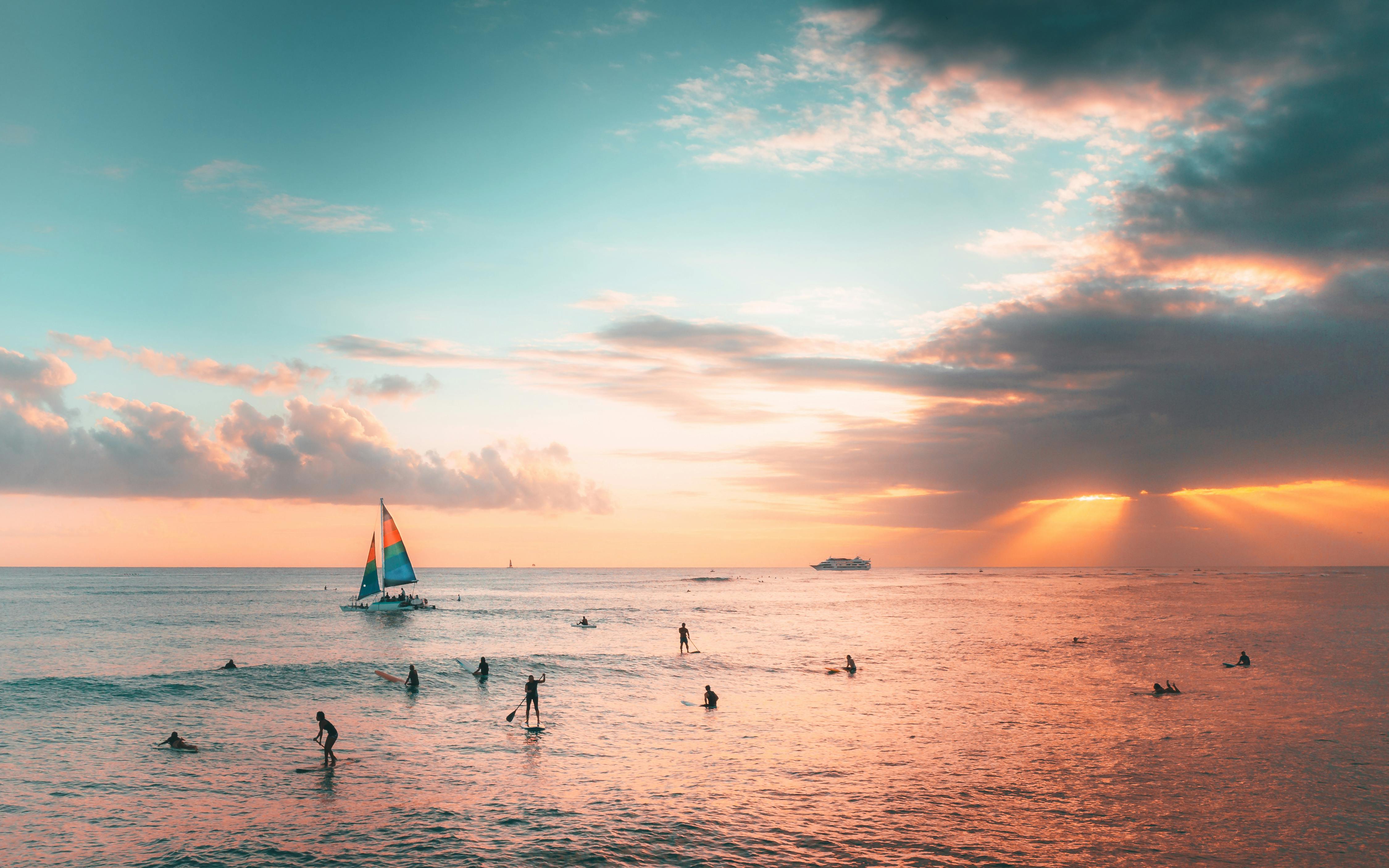 People on Beach during Sunset · Free Stock Photo