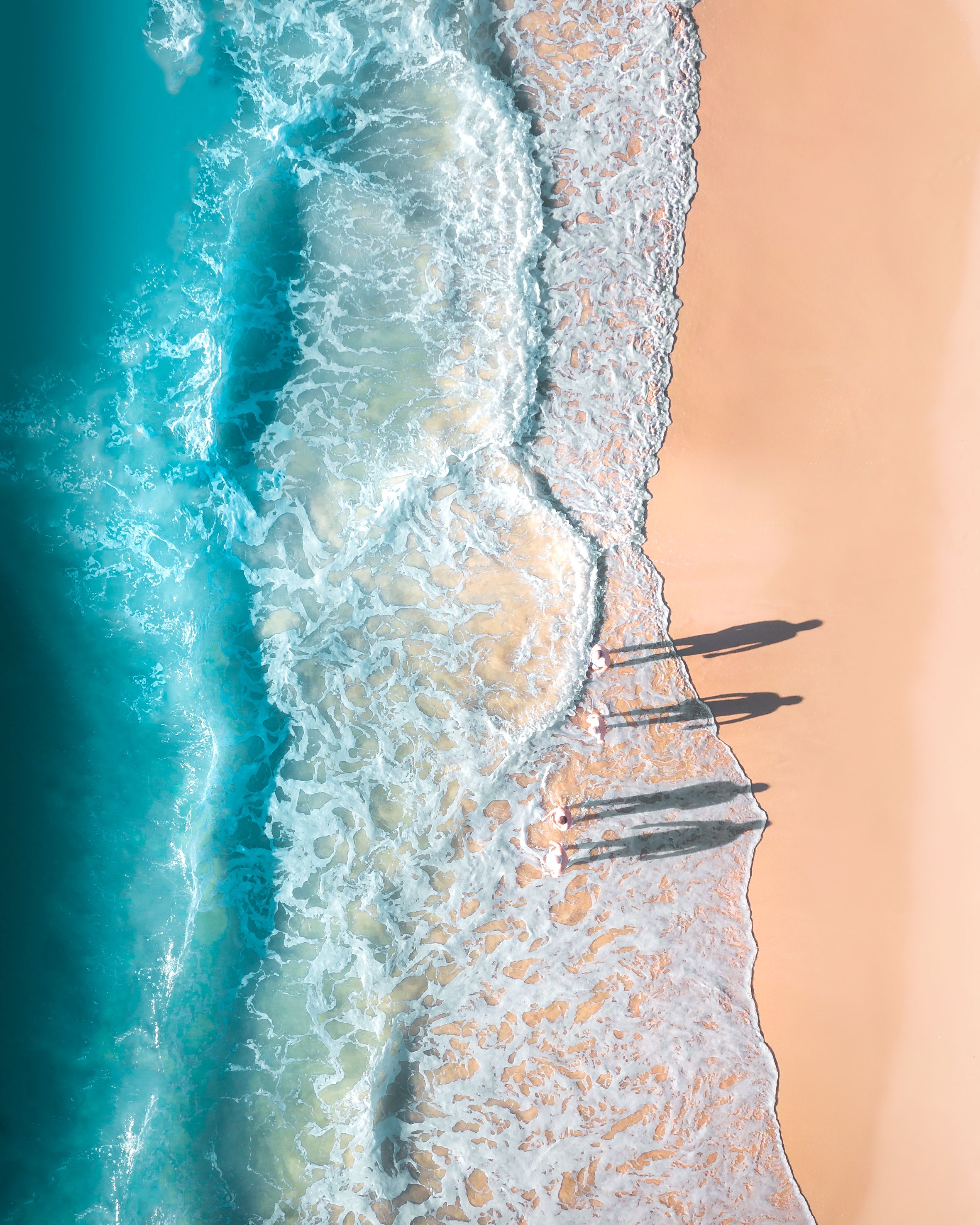 Shadow of People Standing on the Sandy Shore of a Beach · Free Stock Photo