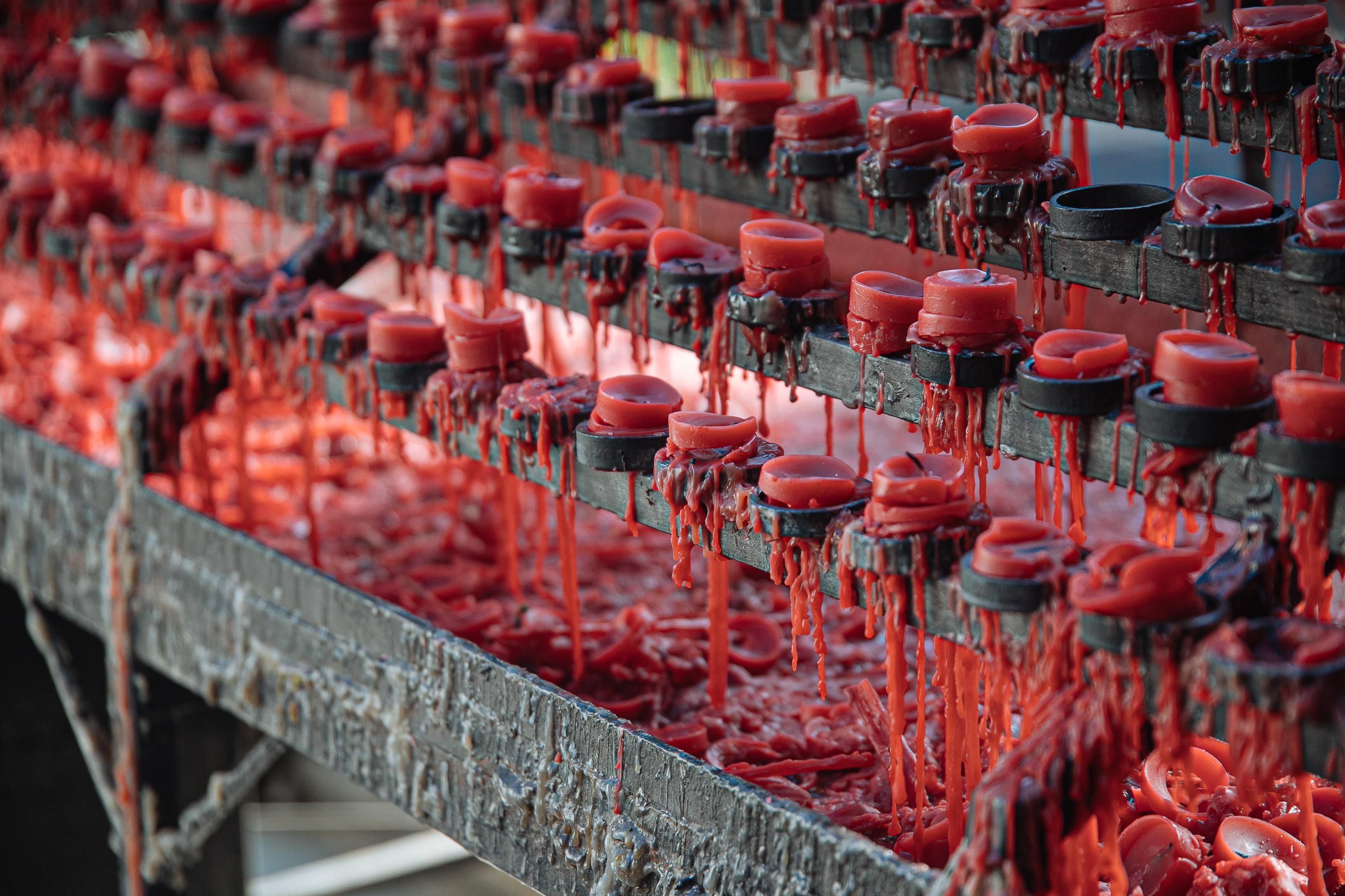 Red Candles on Shelves · Free Stock Photo