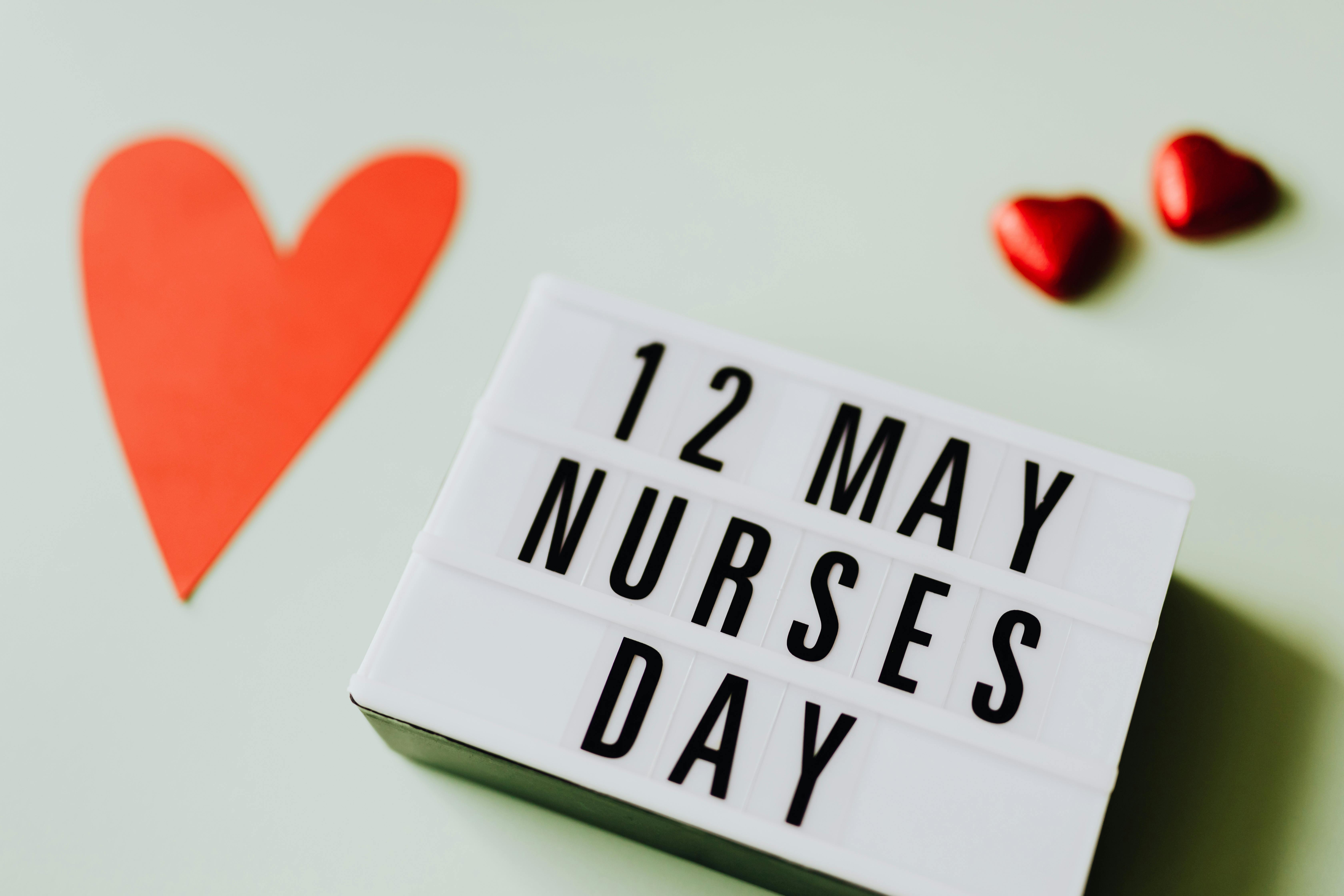 Nurses Day Sign with Hearts · Free Stock Photo