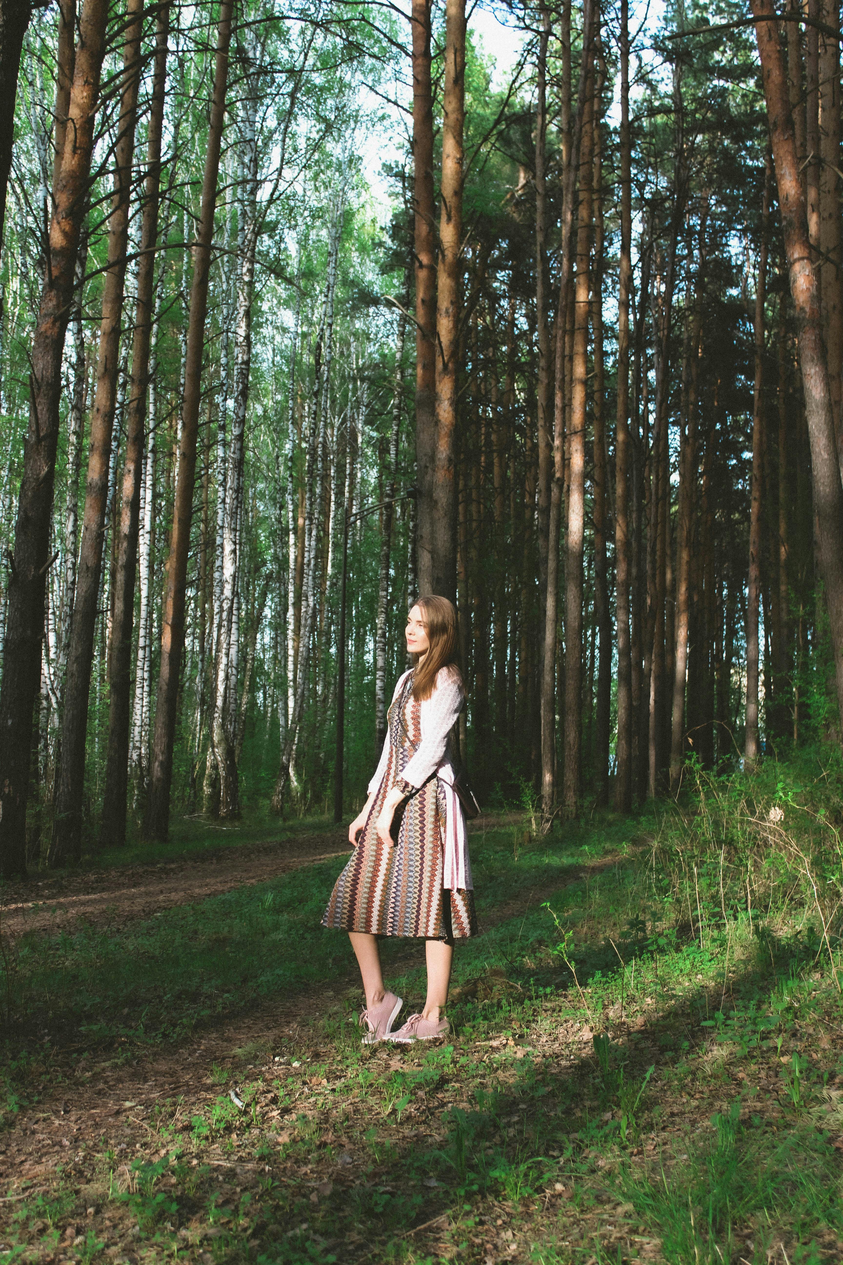 Woman Standing in the Forest · Free Stock Photo
