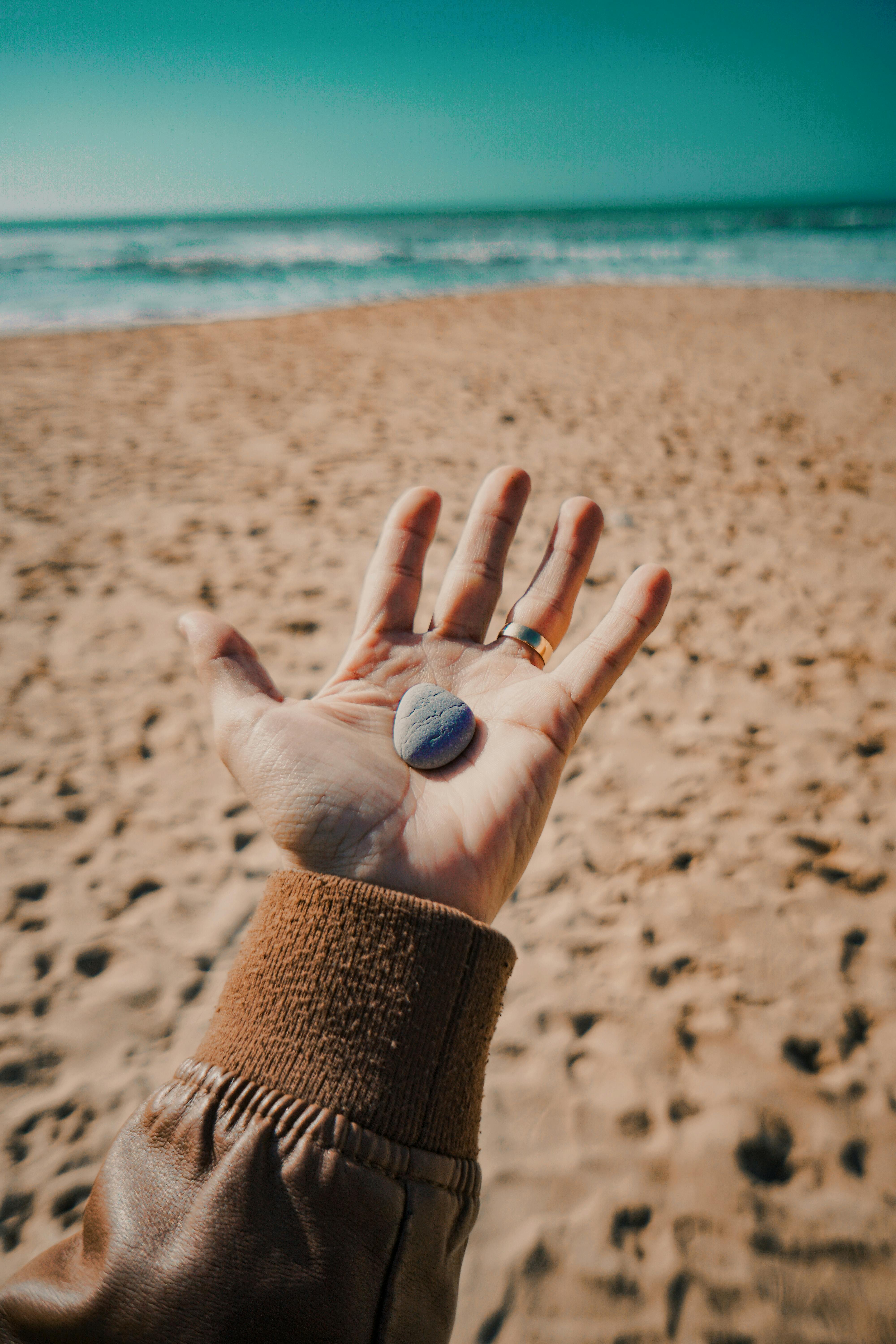 Photo of Person's Hand Carrying Stone · Free Stock Photo