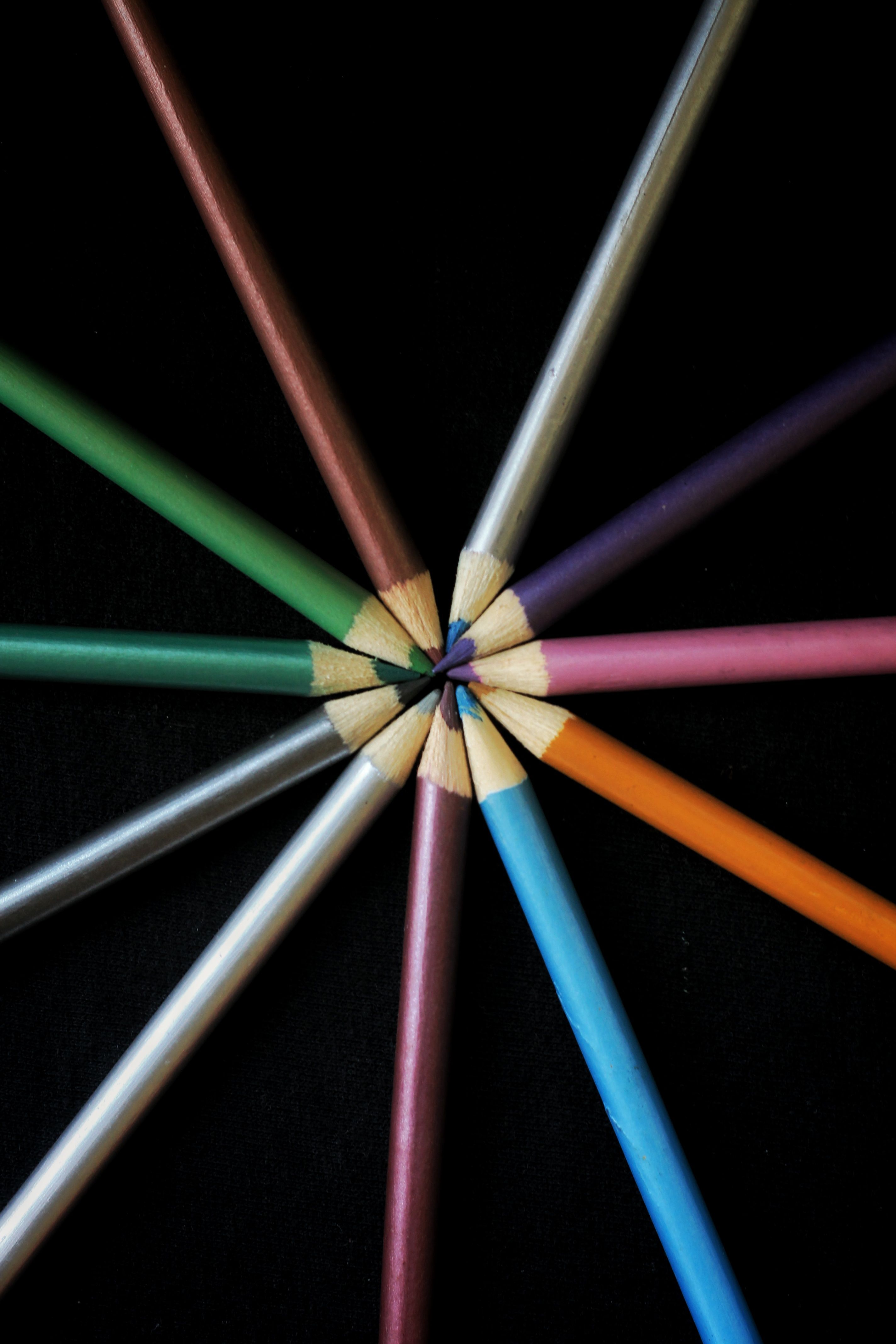 Close-Up Photography of Colored Pencils · Free Stock Photo